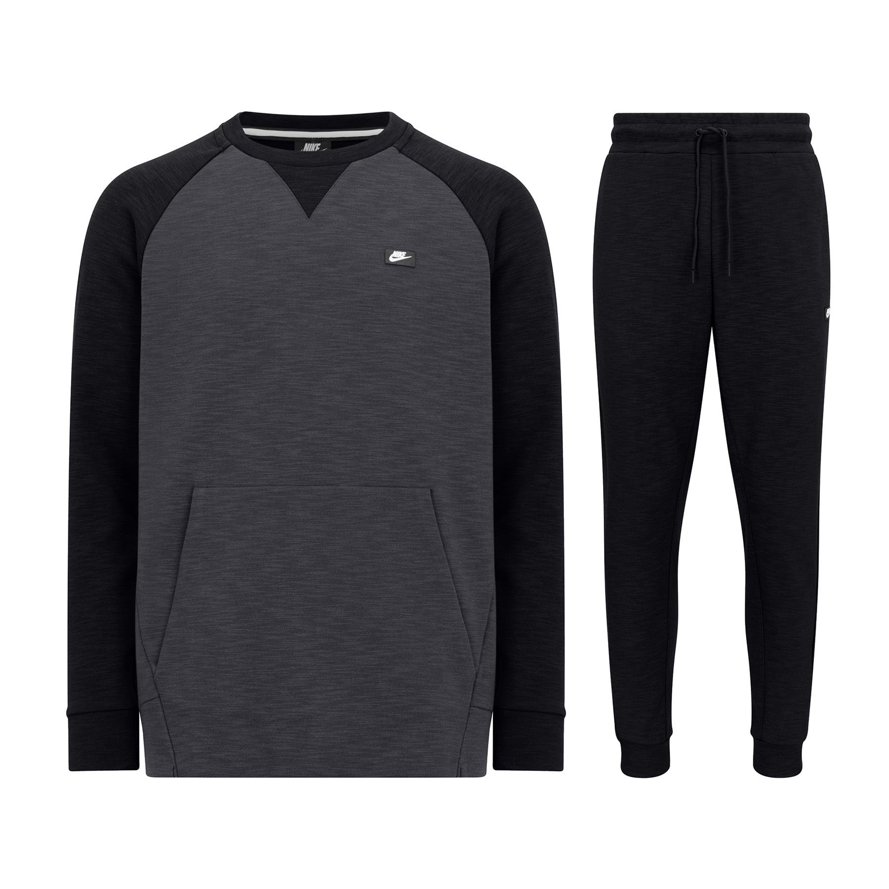 Nike Sportswear Optic Crew Neck Tracksuit in Black