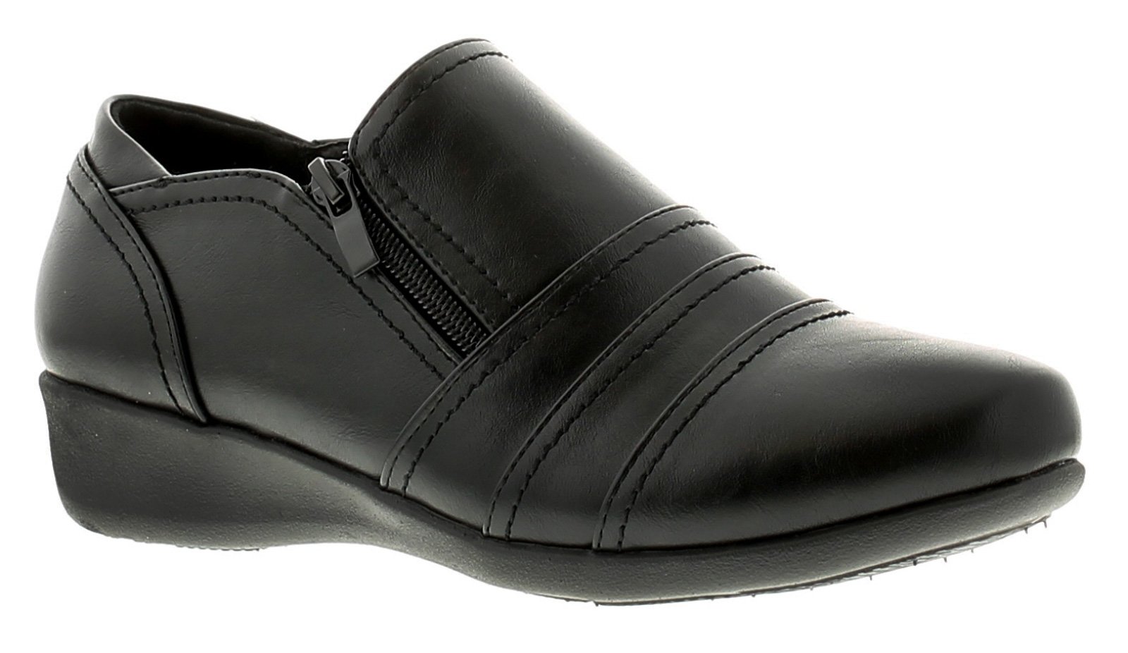 Strollers Womens Shoes Work Low Wedge Penelope Zip black