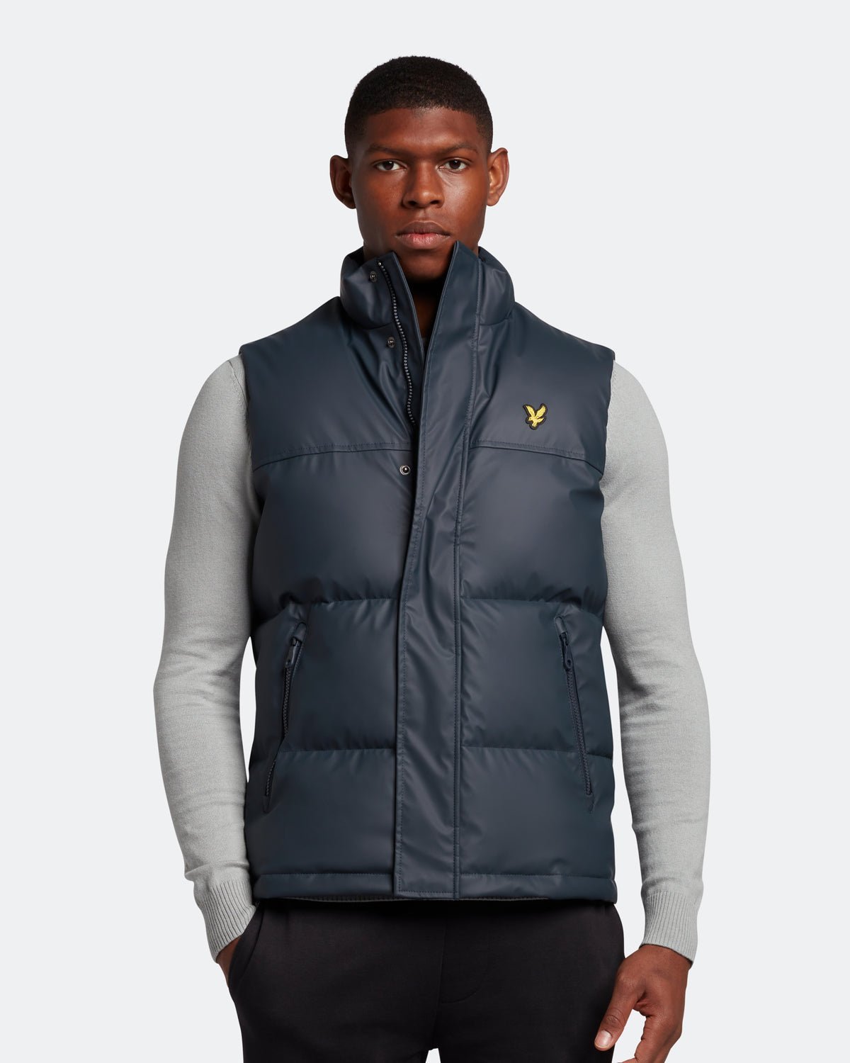 Lyle & Scott Rubberised Wadded Gilet in Navy