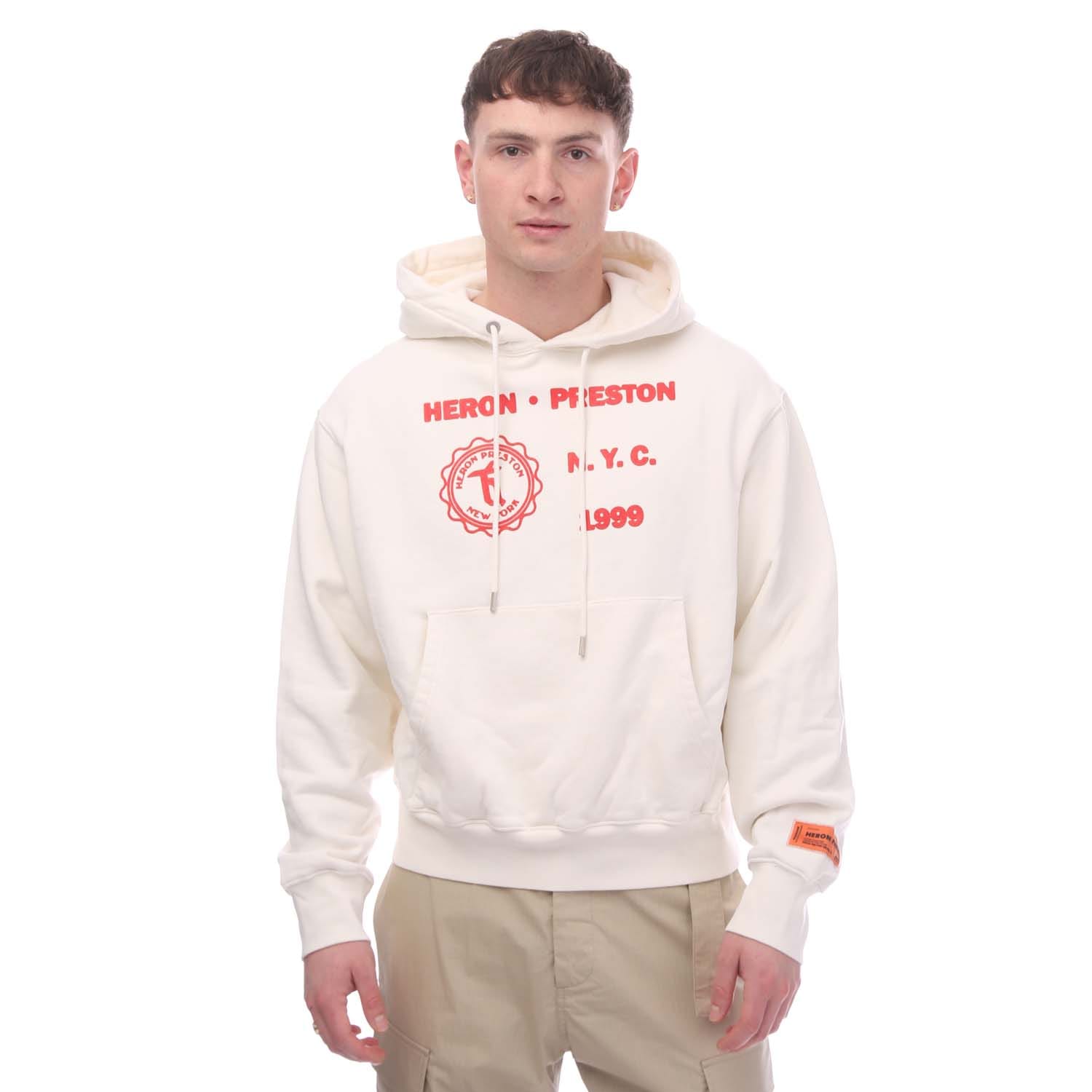 Men's Heron Preston Medieval Heron Hoodie in White red