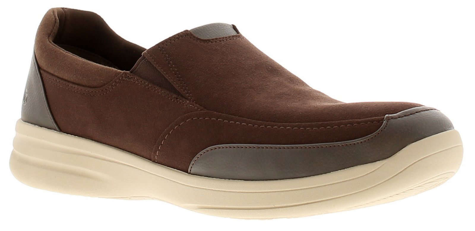 Clarks step stroll edge leather mens casual shoes brown