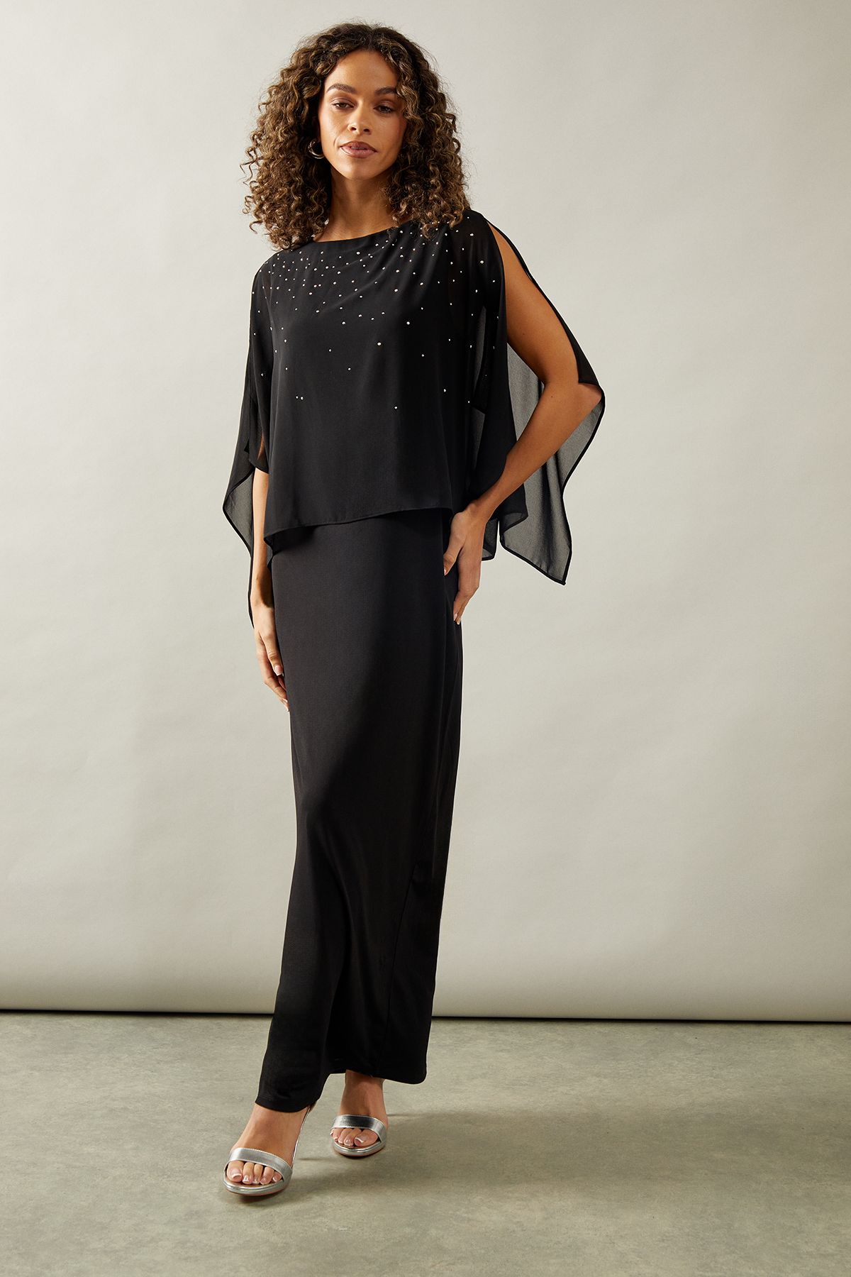 Occasion Hotfix Overlay Formal Maxi Dress