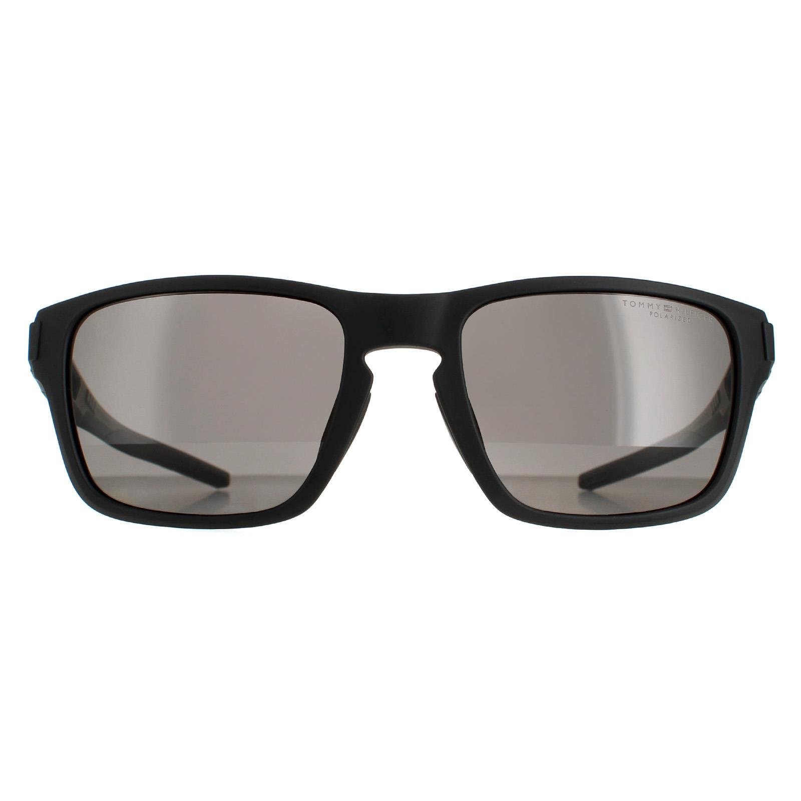 Tommy Hilfiger Rectangle Mens Black Grey Polarized TH 1952/S