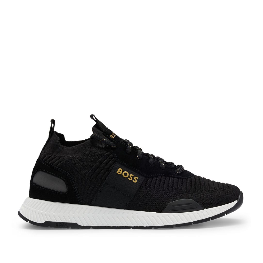 Men's Boss Titanium Running Trainers in Black