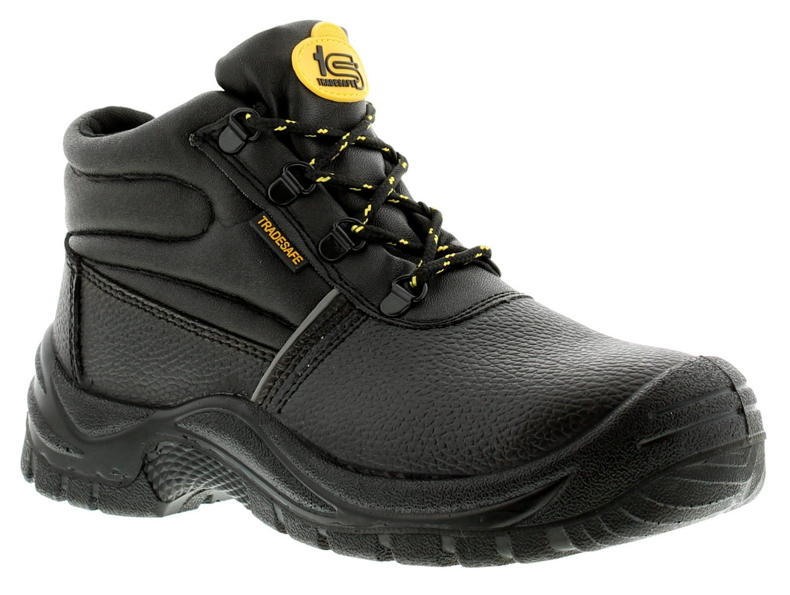 New Mens/Gents Black Tradesafe Cuba Hi Lace Ups Work Boots