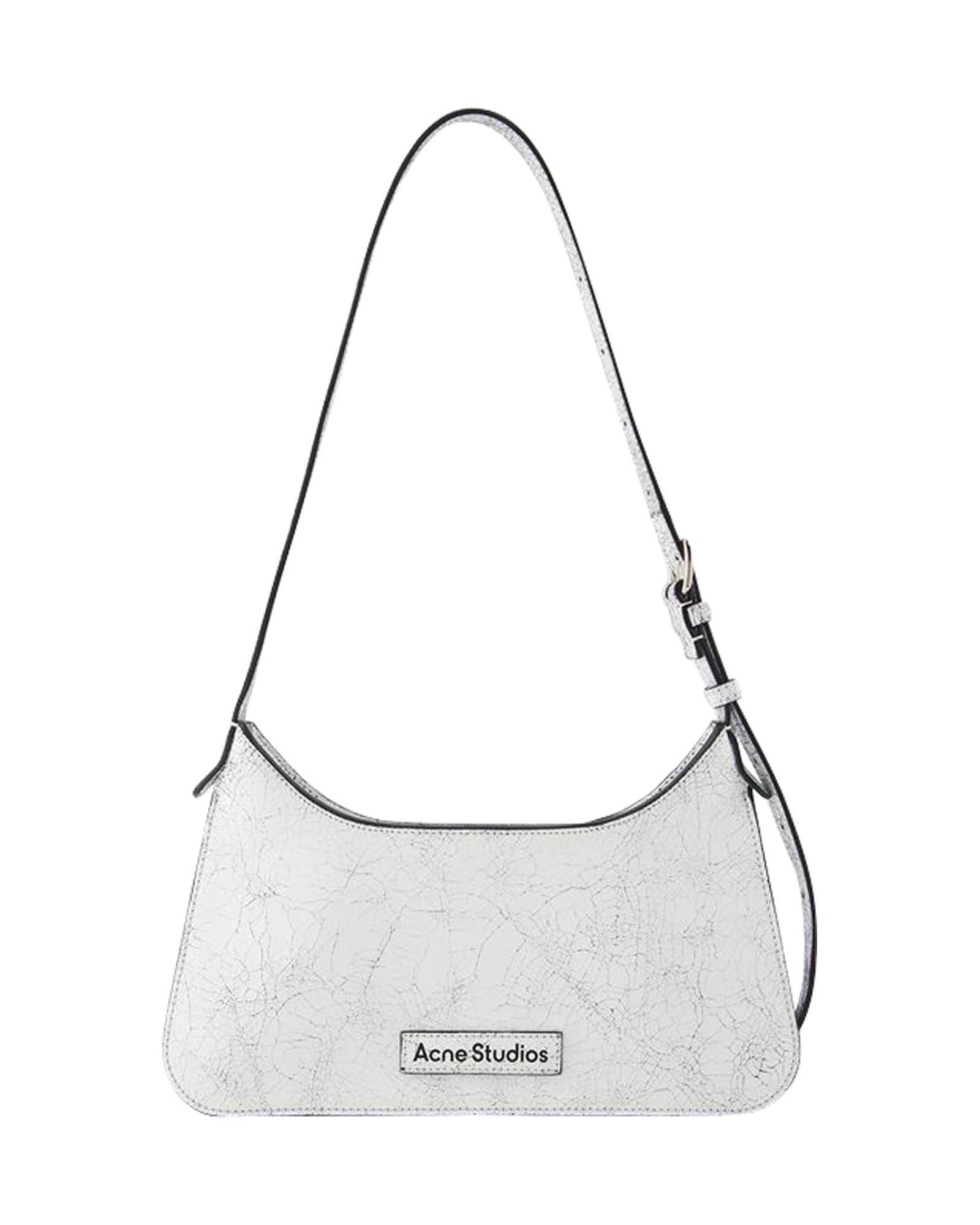 Platt Mini Crackle Hobo-väska - Acne Studios - Läder - Vit