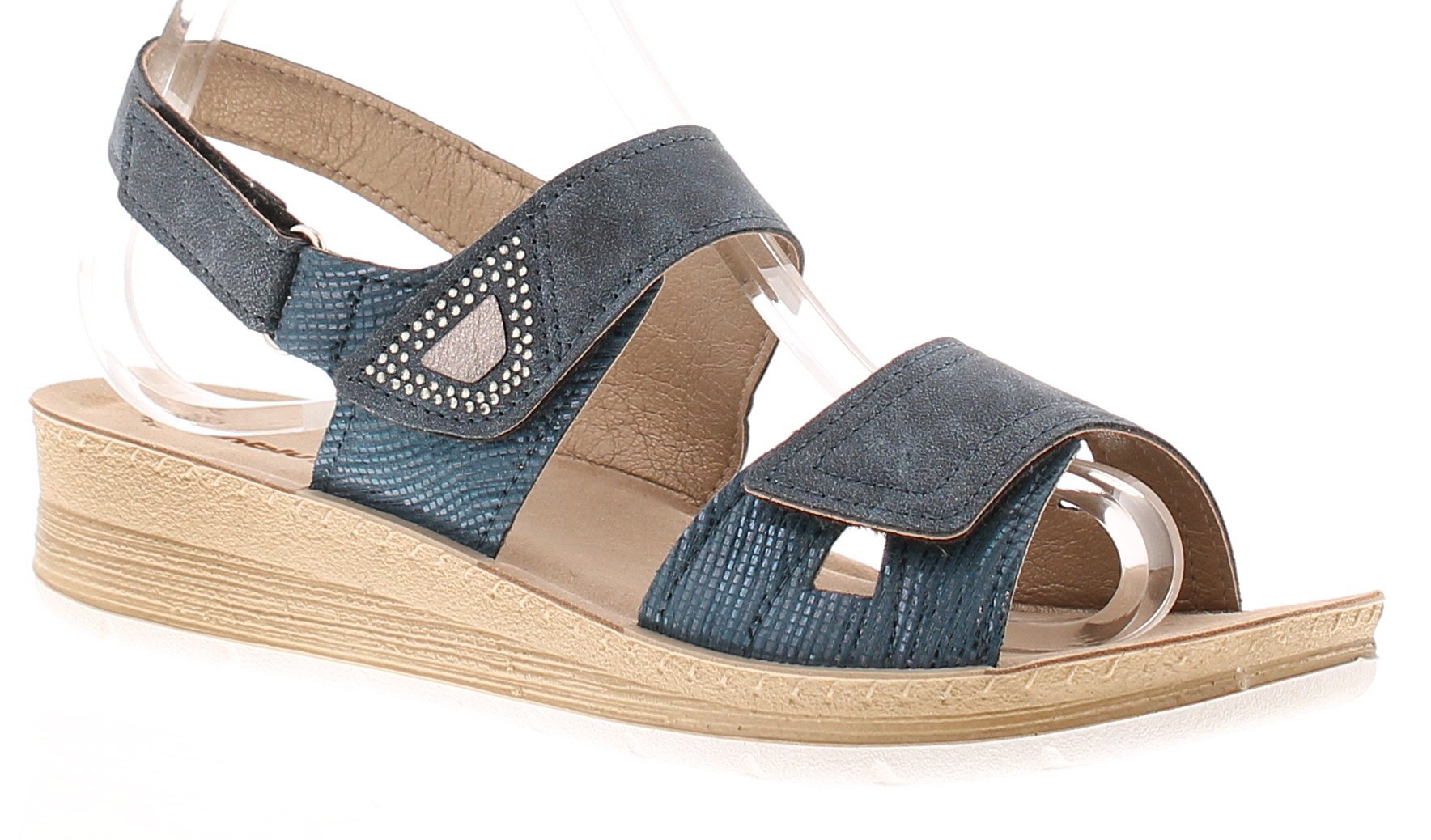 Inblu Womens Wedge Sandals Innocent Touch Fastening blue