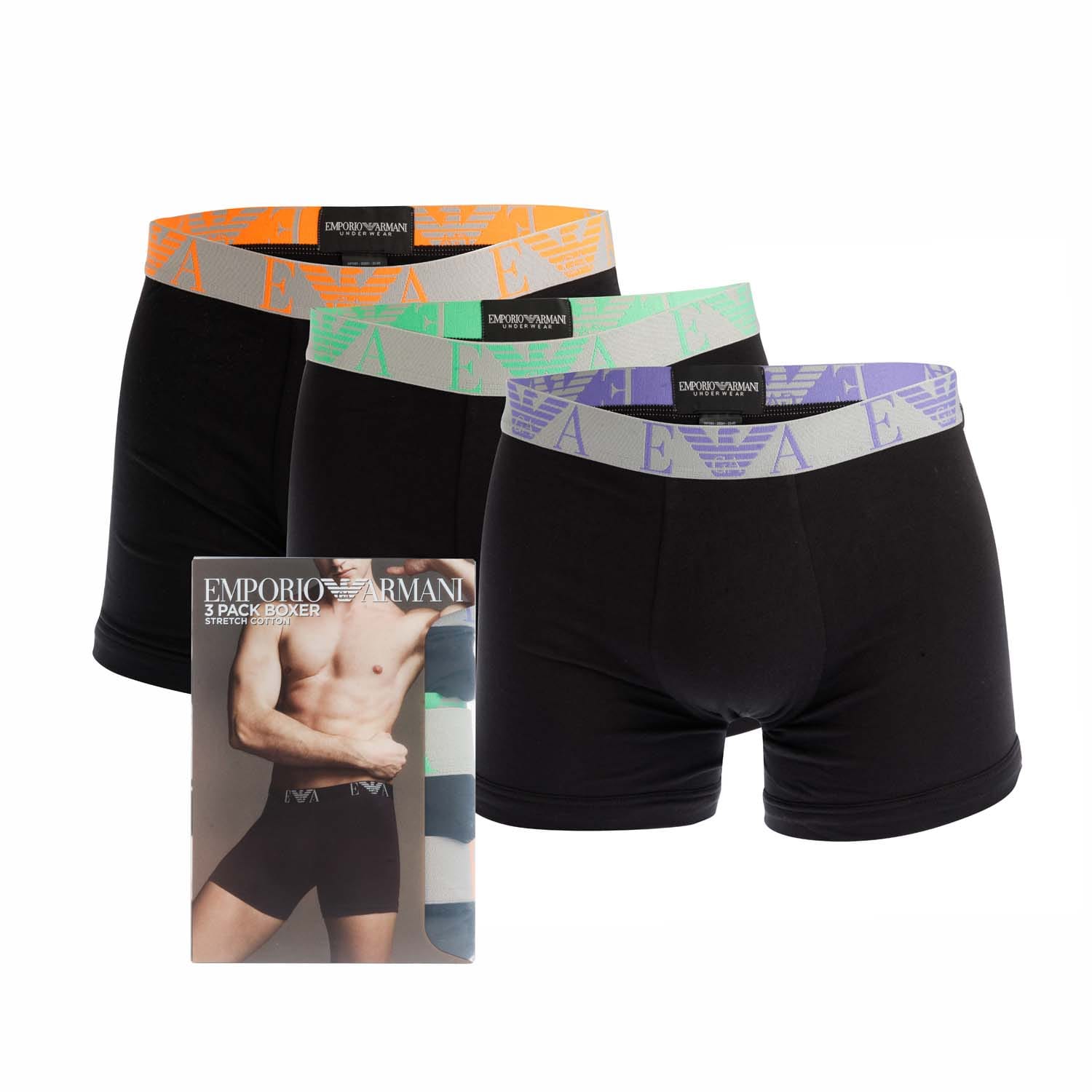 Men's Emporio Armani 3 Pack of Boxers in Black