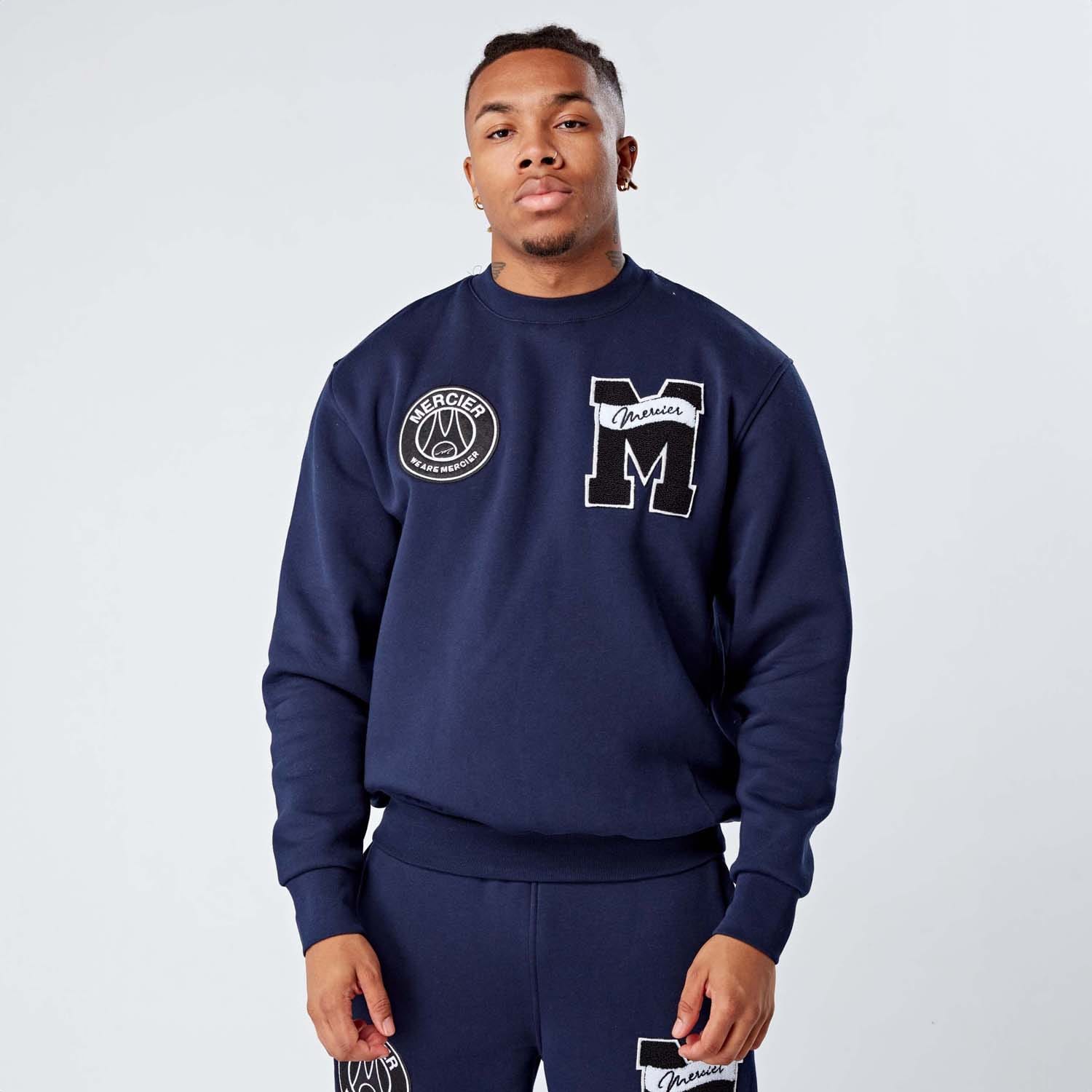 Men's Mercier Academy Crewneck Sweatshirt in Navy