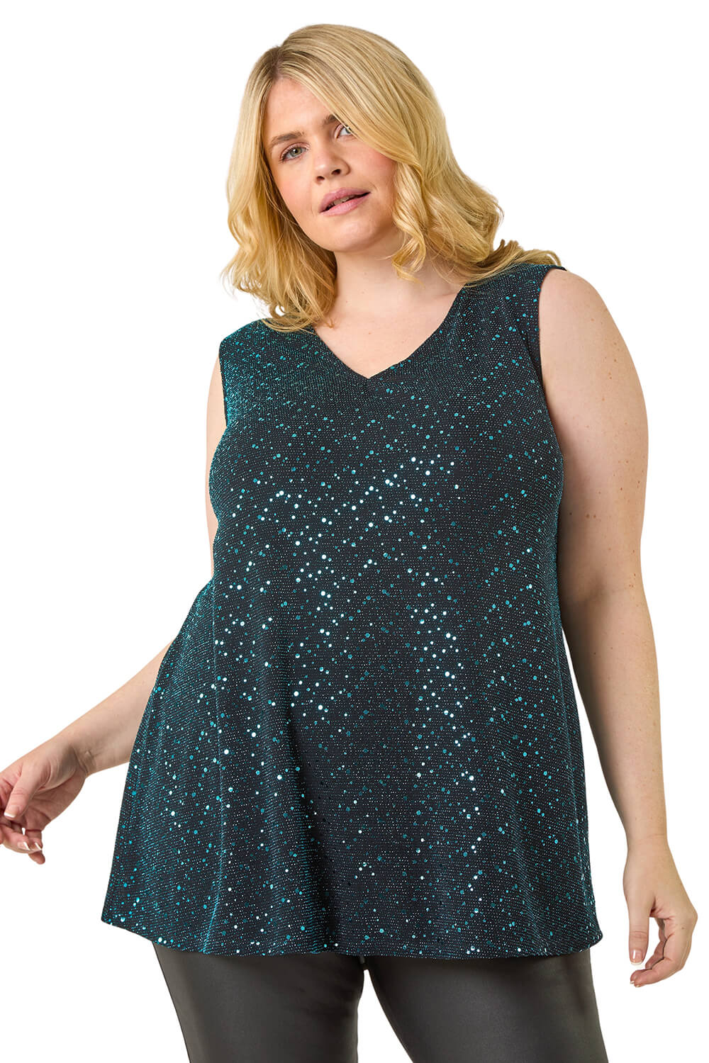 Curve Sparkle Vest Stretch Top