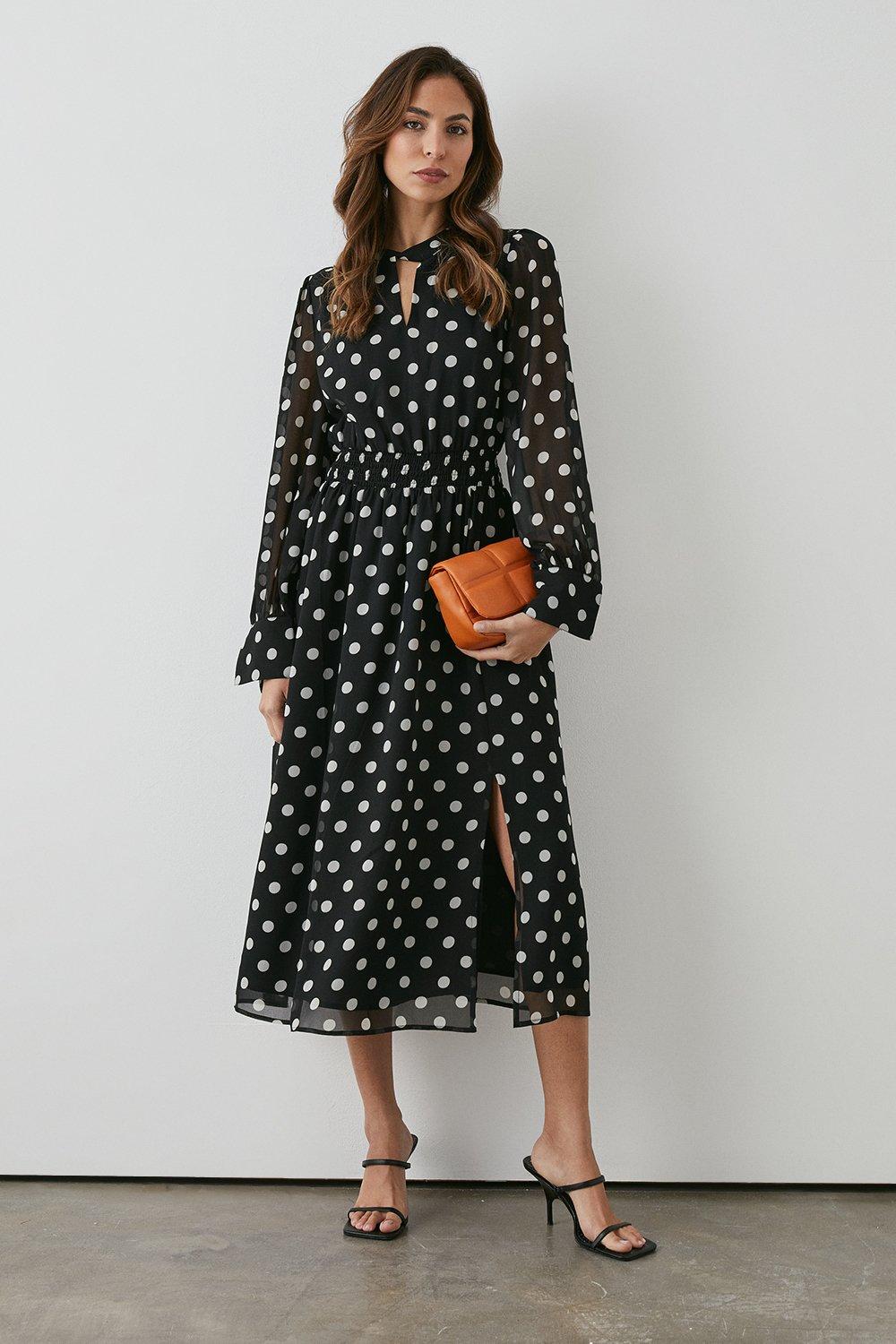 Black Spot Keyhole Dress