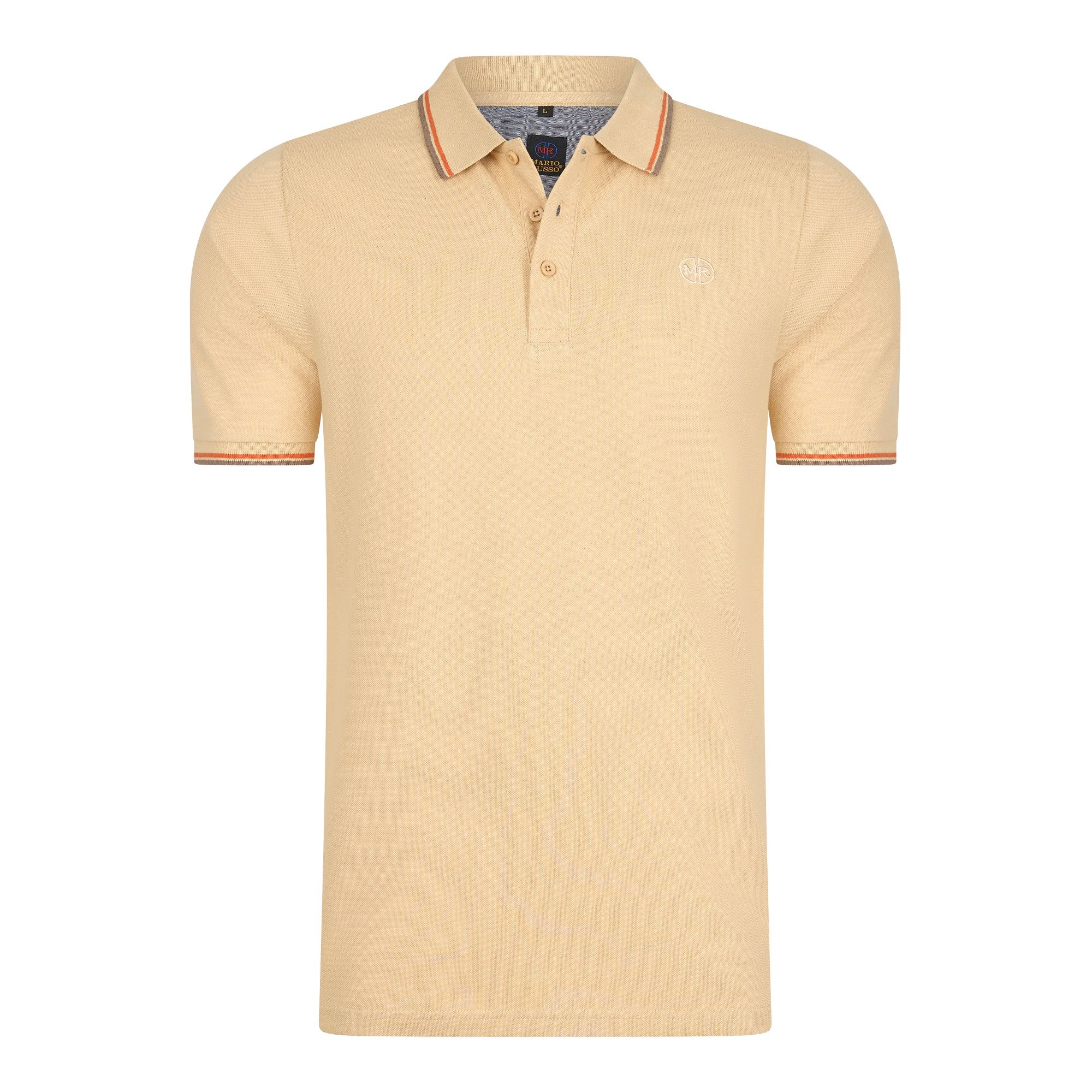 Mario Russo Polo SS Tipped Polo Edward Beige