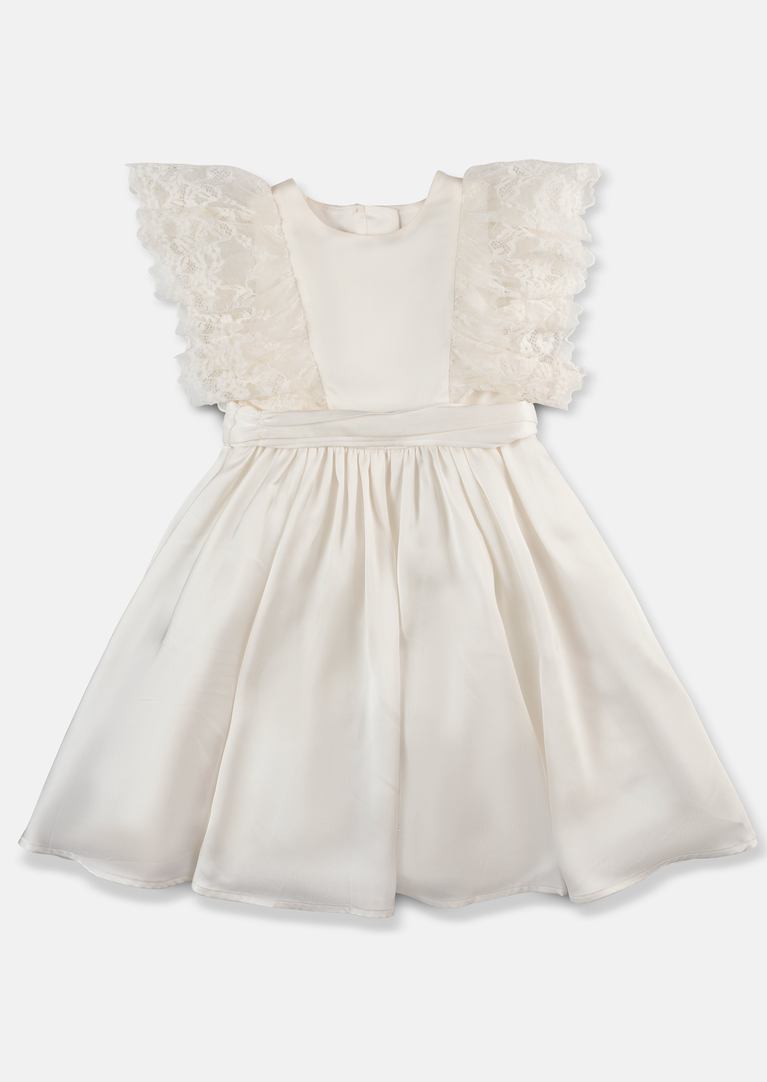 Alice Lace Sleeve Satin Bridesmaid Dress