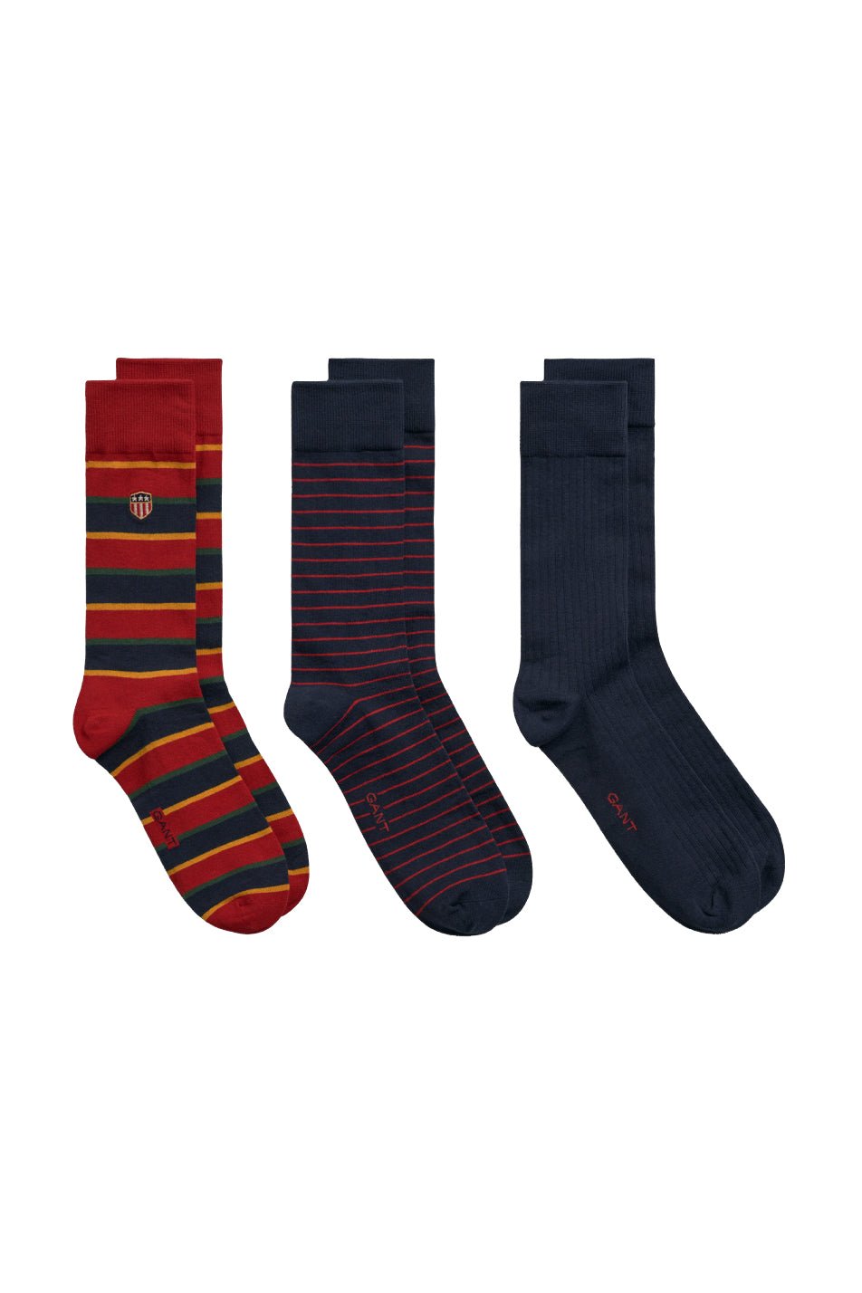 Gant 3 Pack Men's Socks Gift Box in Navy/Red