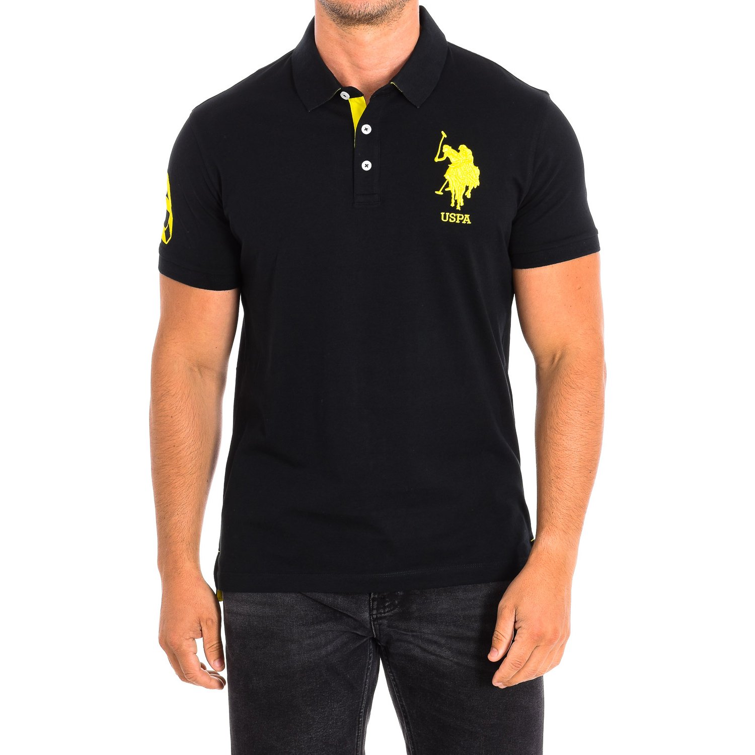 LONN Short Sleeve Polo with contrasting lapel collar 61663 man