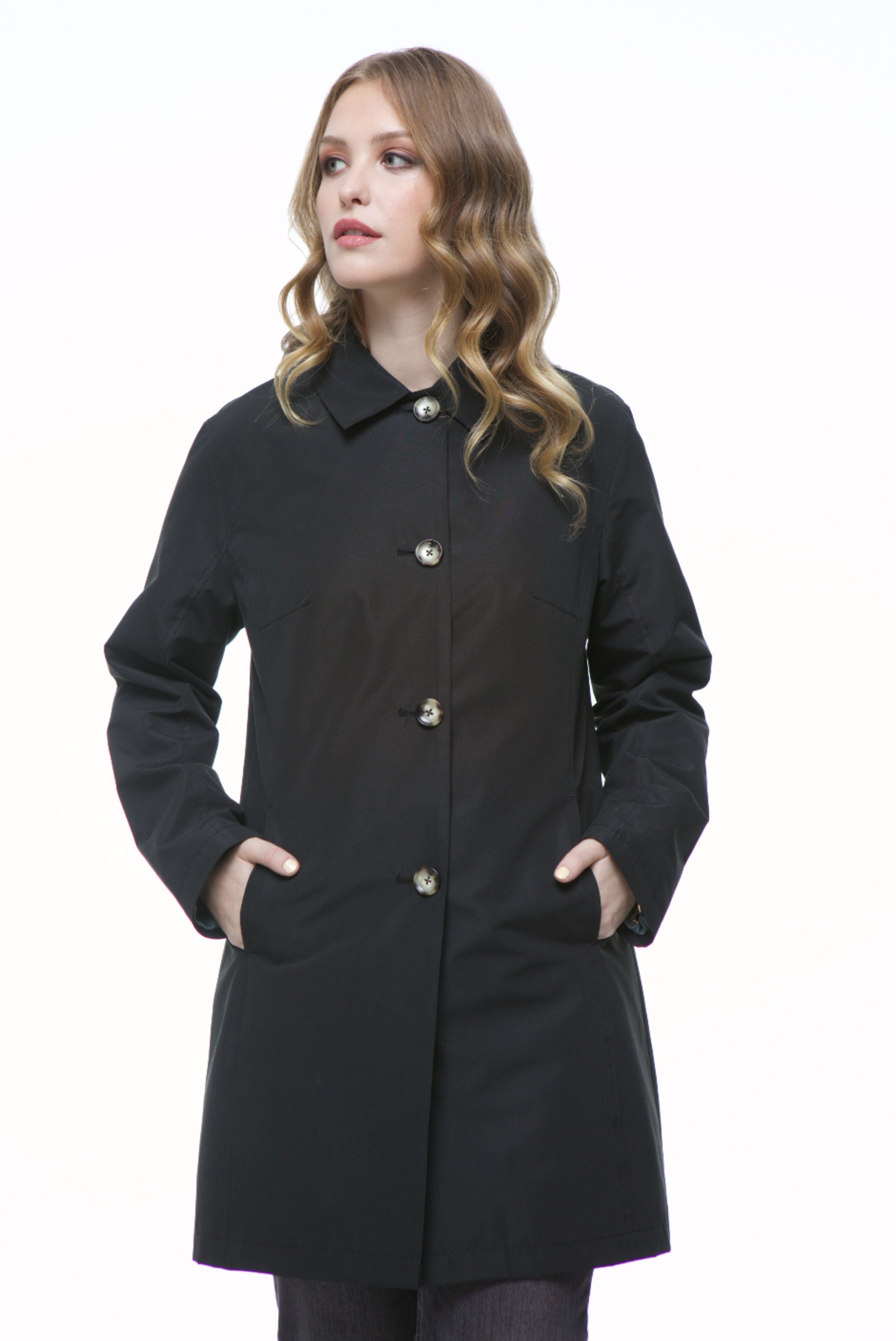 Jennifer Single Breasted Basic Mac in Black