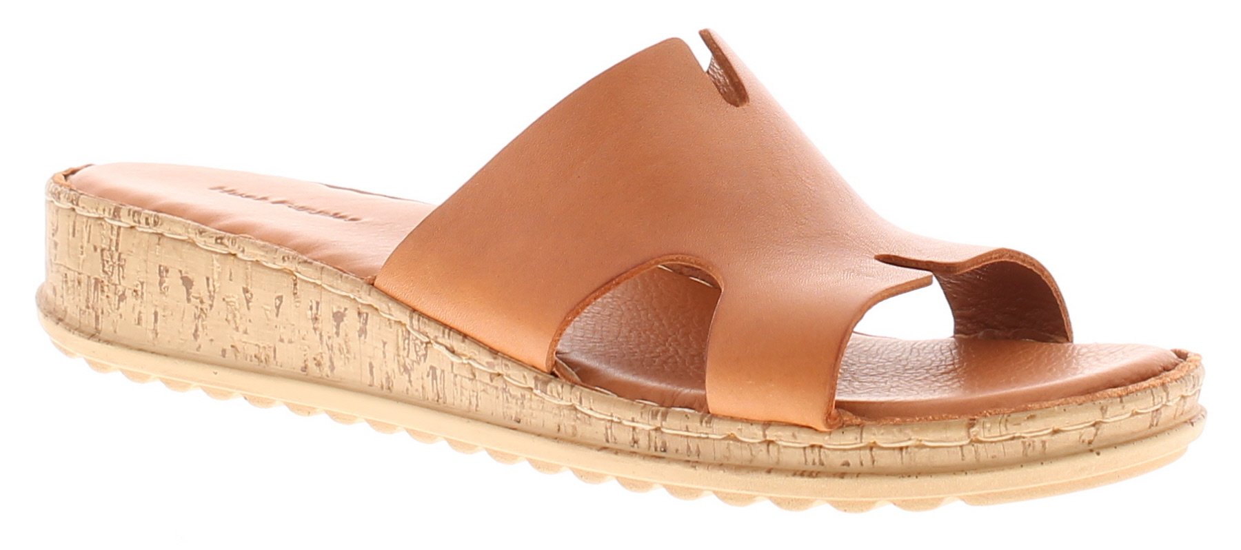 Hush Puppies Womens Sandals Low Wedge Eloise Leather Slip On tan