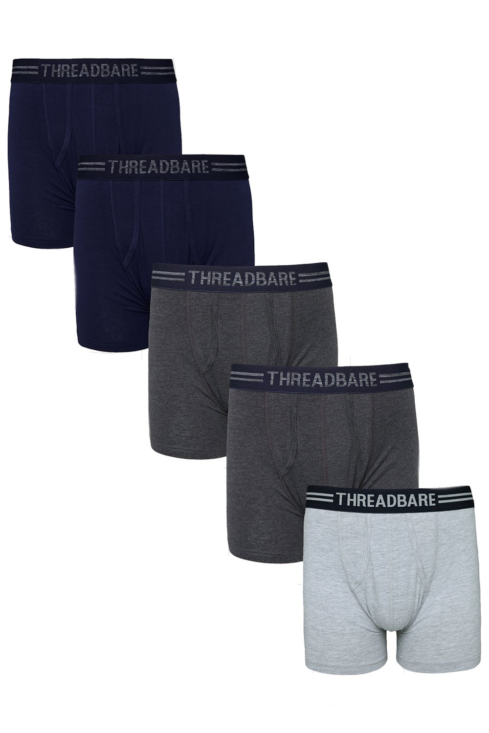 Navy 5 Pack 'Daryl' A-Front Trunks