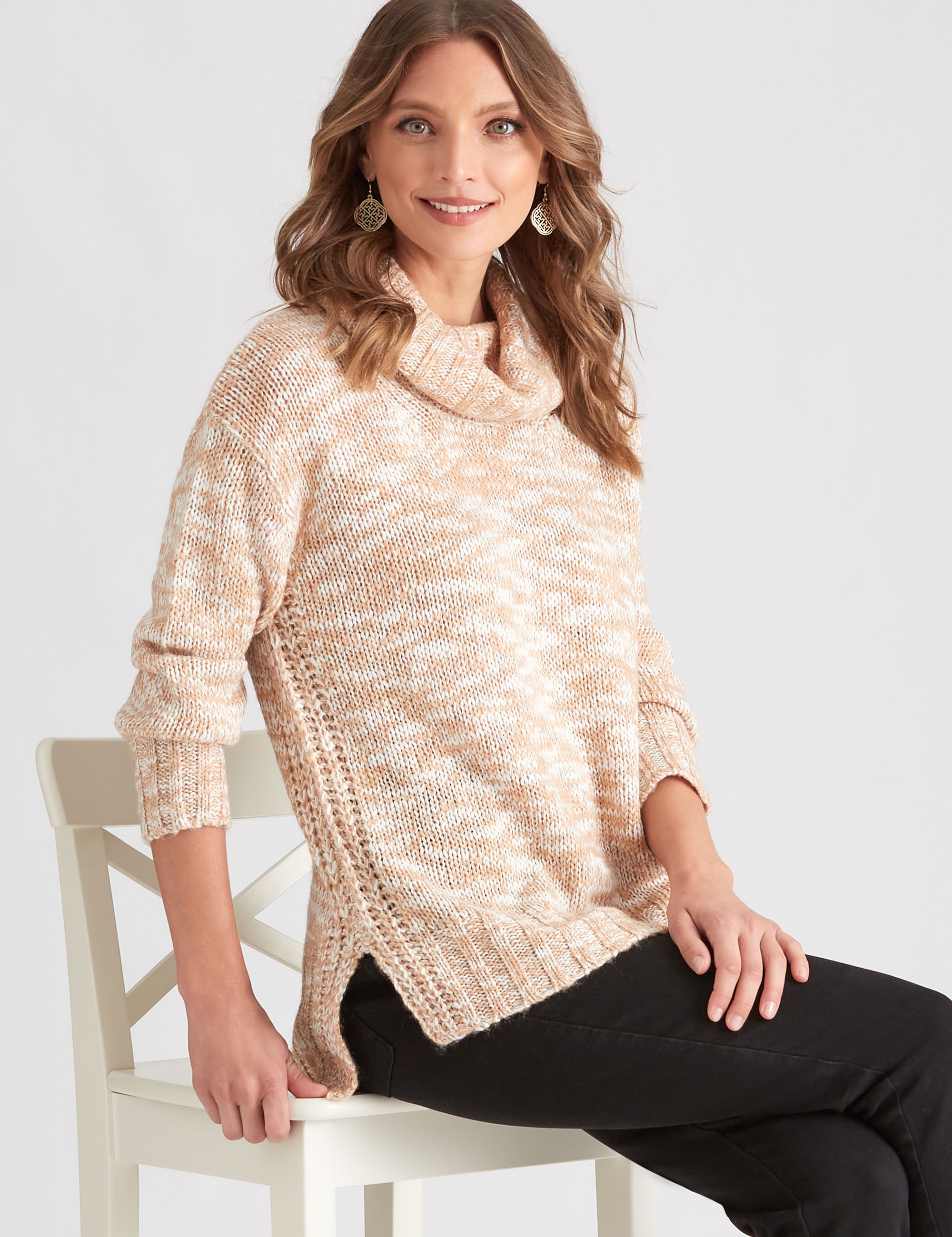 Womens Liz Jordan Cowl Neck Jumper