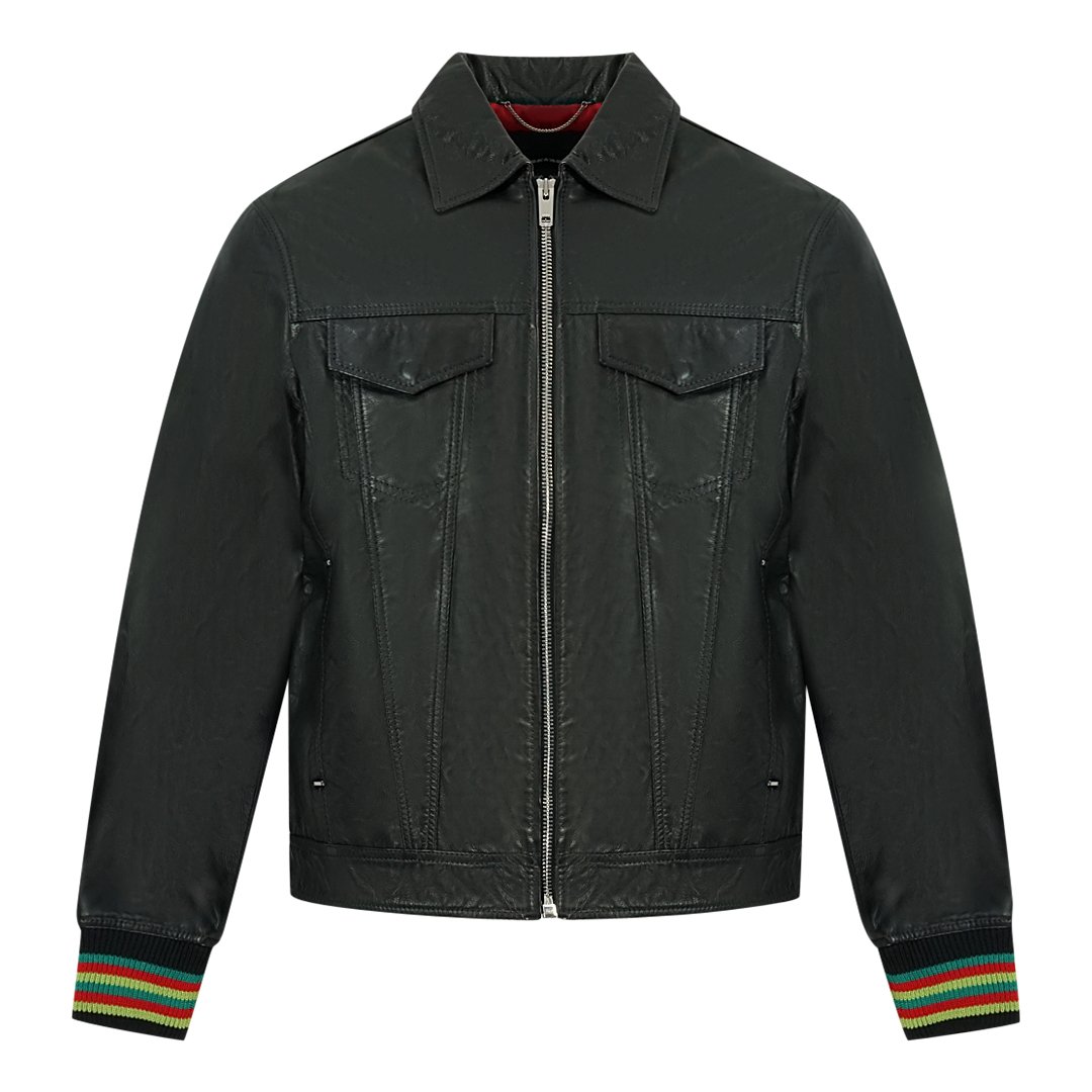 Diesel L-licht zwart leren jack