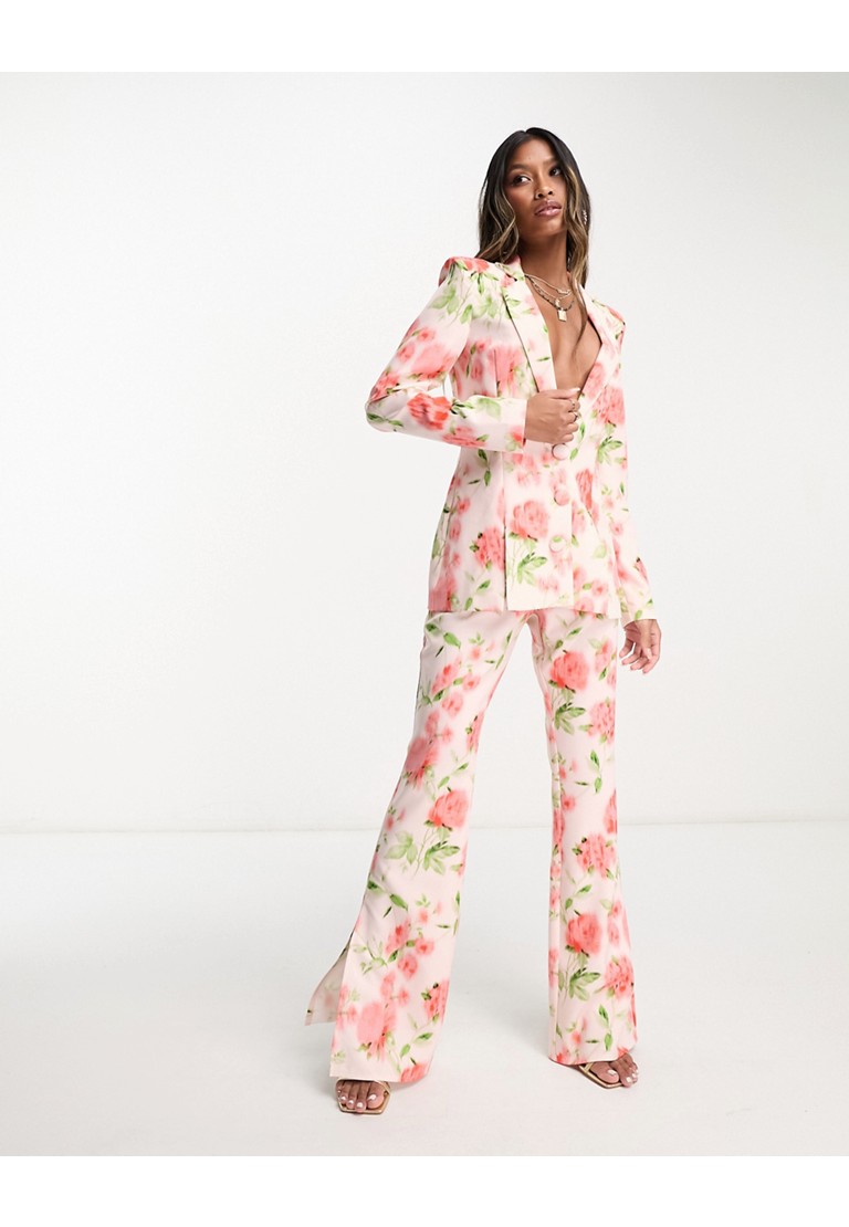 ASOS LUXE suit trouser in floral print-Multi