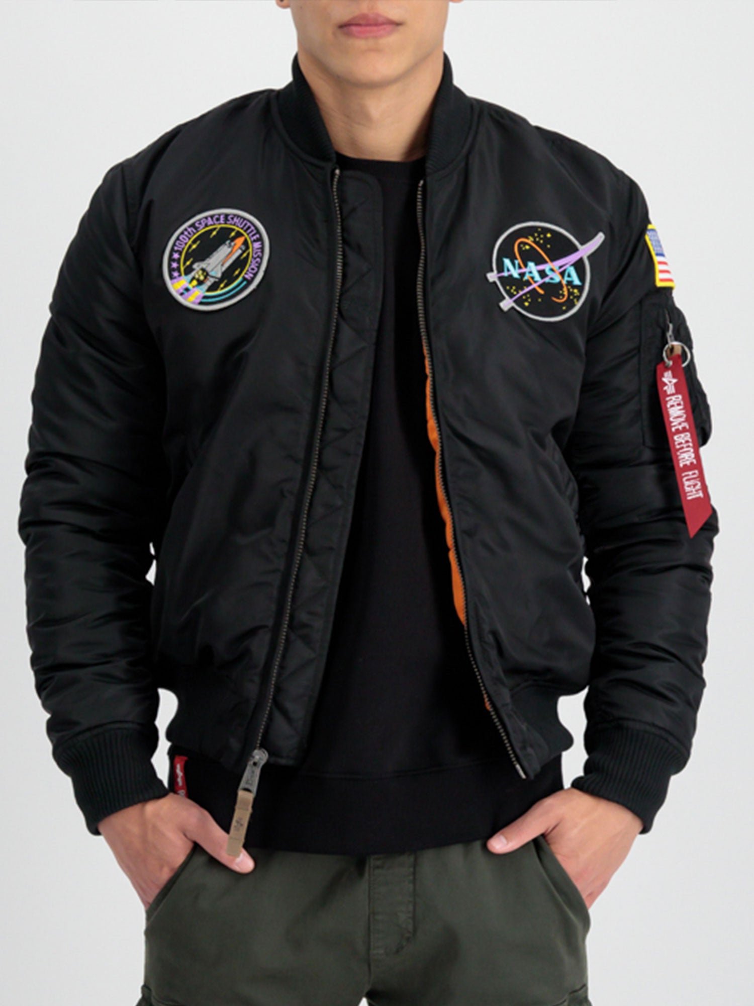Alpha Industries Men's MA-1 VF NASA BOMBER JACKET in Black