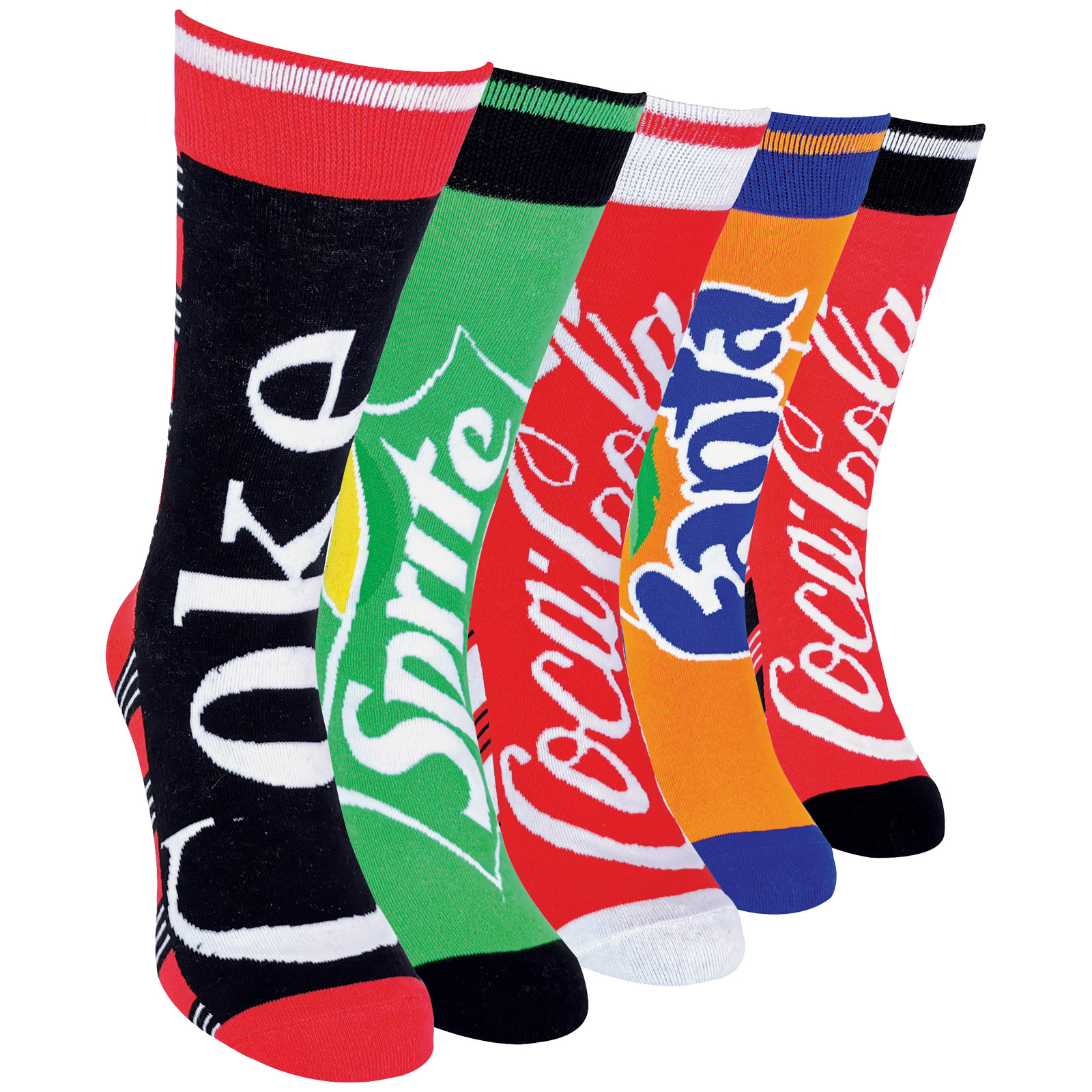 Coca Cola - 5 Pack Unisex Colourful Striped Fun Novelty Branded Logo ...