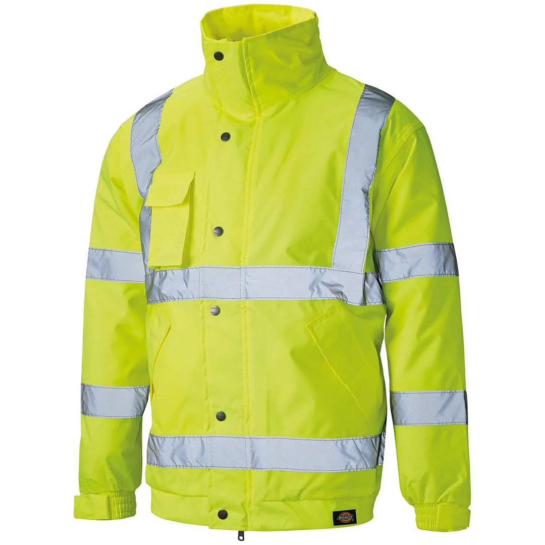 Dickies High Visibility Gul Bomberjacka för arbetskläder, herr