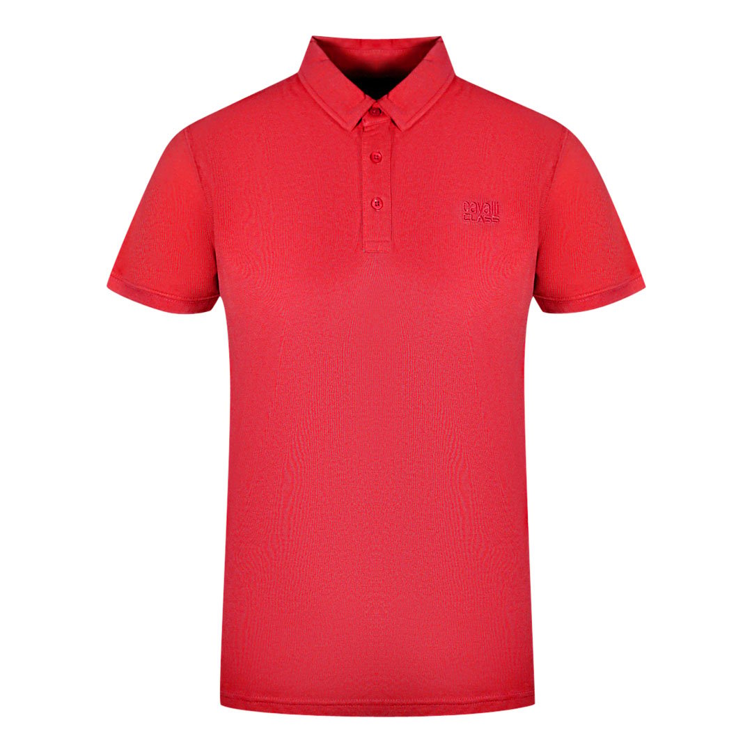Cavalli Class Brand Logo Bordeaux Polo Shirt