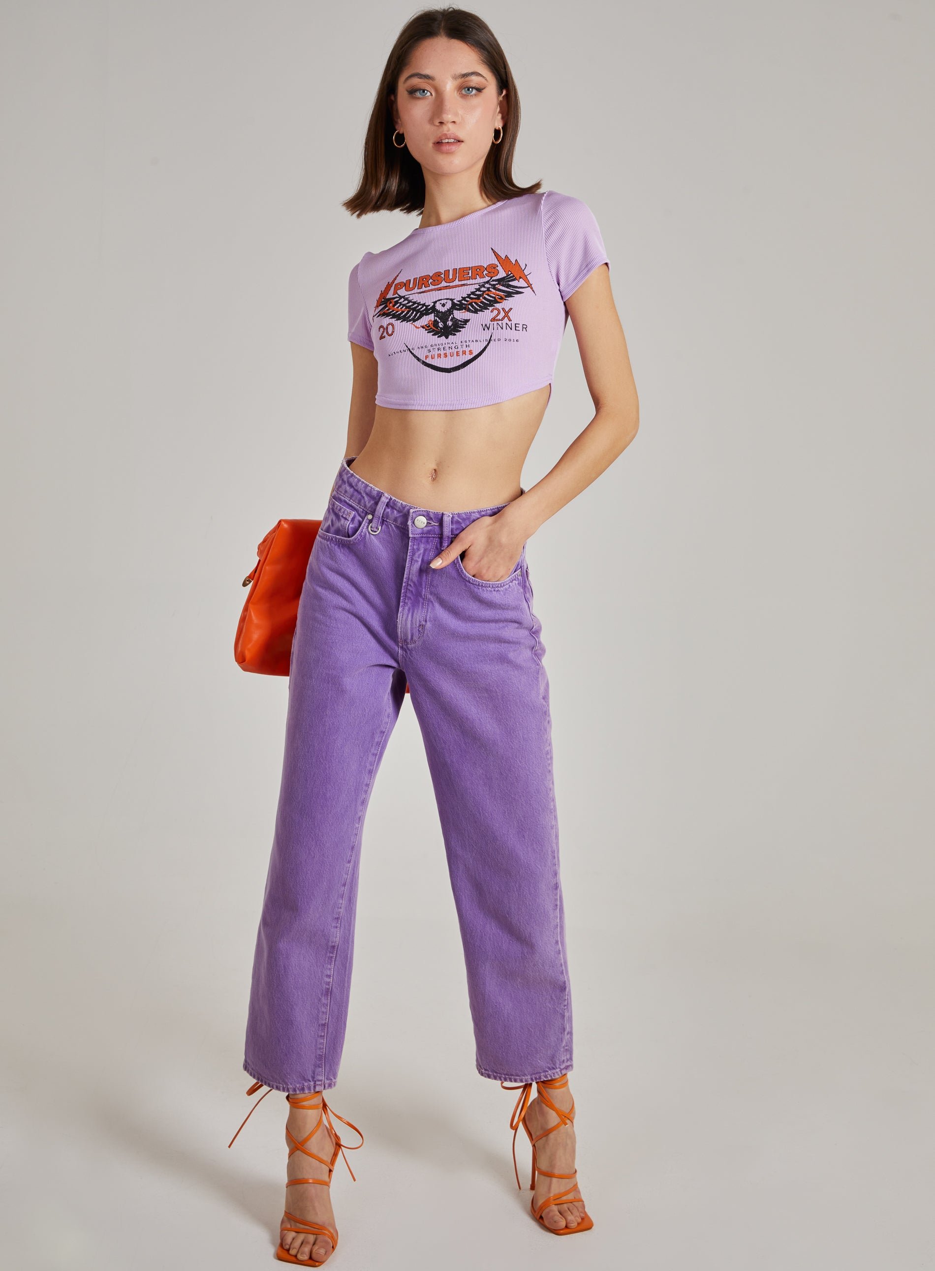 Cropped Ribbed Band Tee