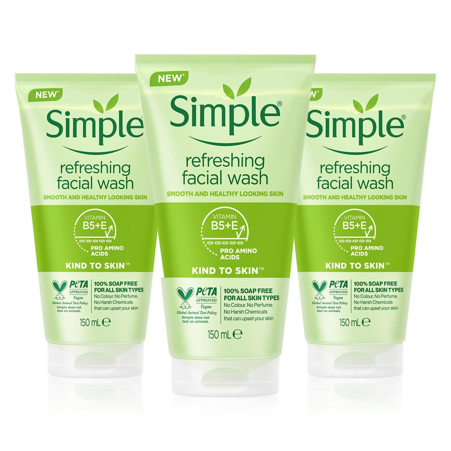 Simple Kind To Skin Facial Wash, 3pk, 150ml
