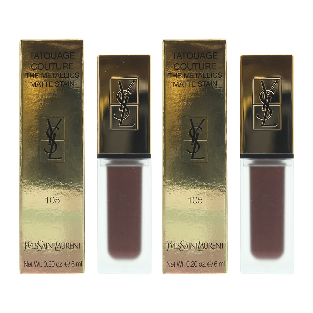 YSL Tatouage Couture The Metallics Matte Stain 6ml - Magentic Prune 105 x 2
