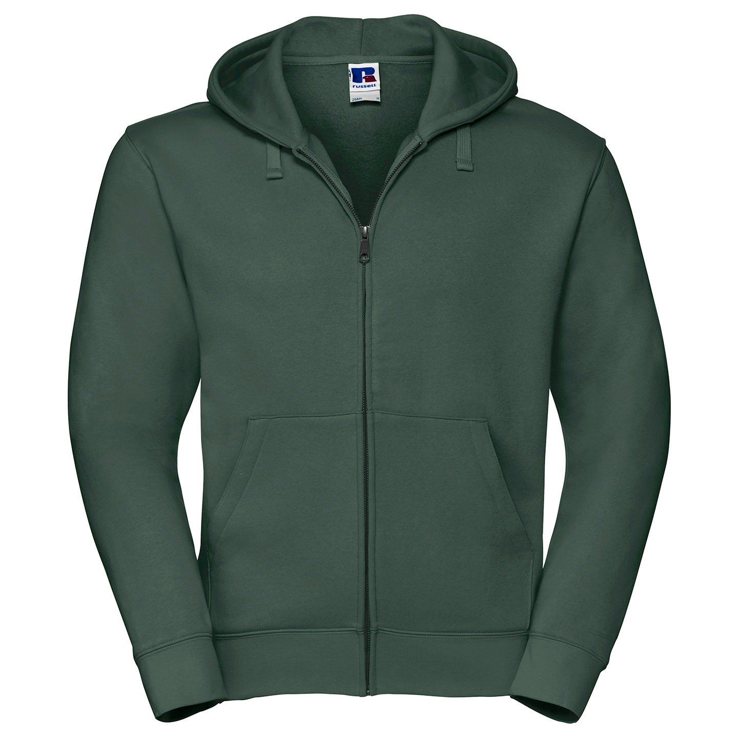 Russell Mens Authentic Full Zip Hoodie (Bottle Green)