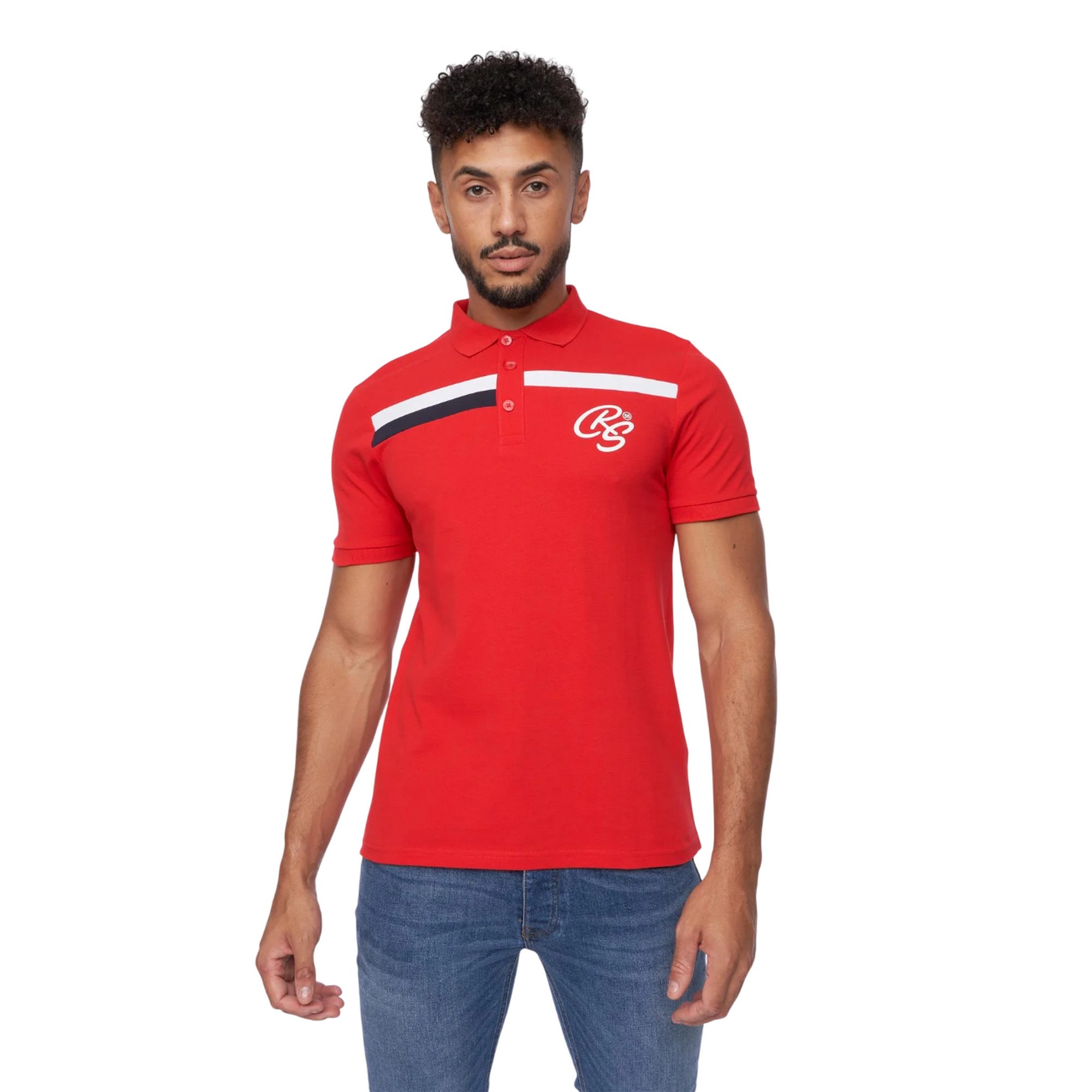 Crosshatch Mens Eveatrax Polo Shirt (Red)