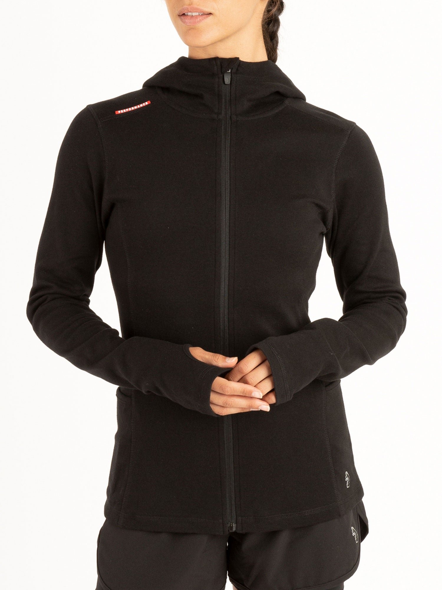 Luke 1977 Womens Barbell Workout Zip Hoodie in Black