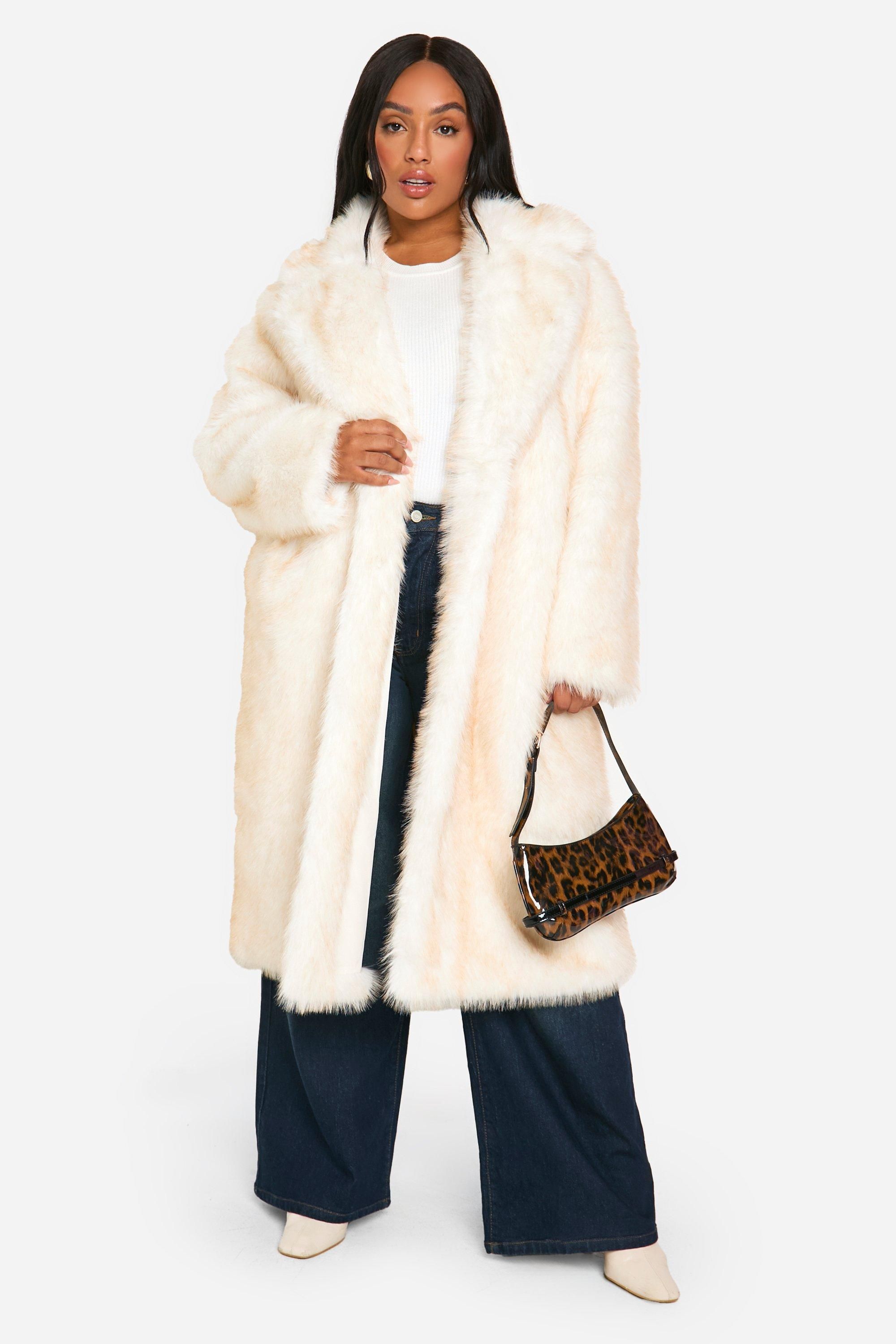 Plus Luxe Two Tone Faux Fur Coat