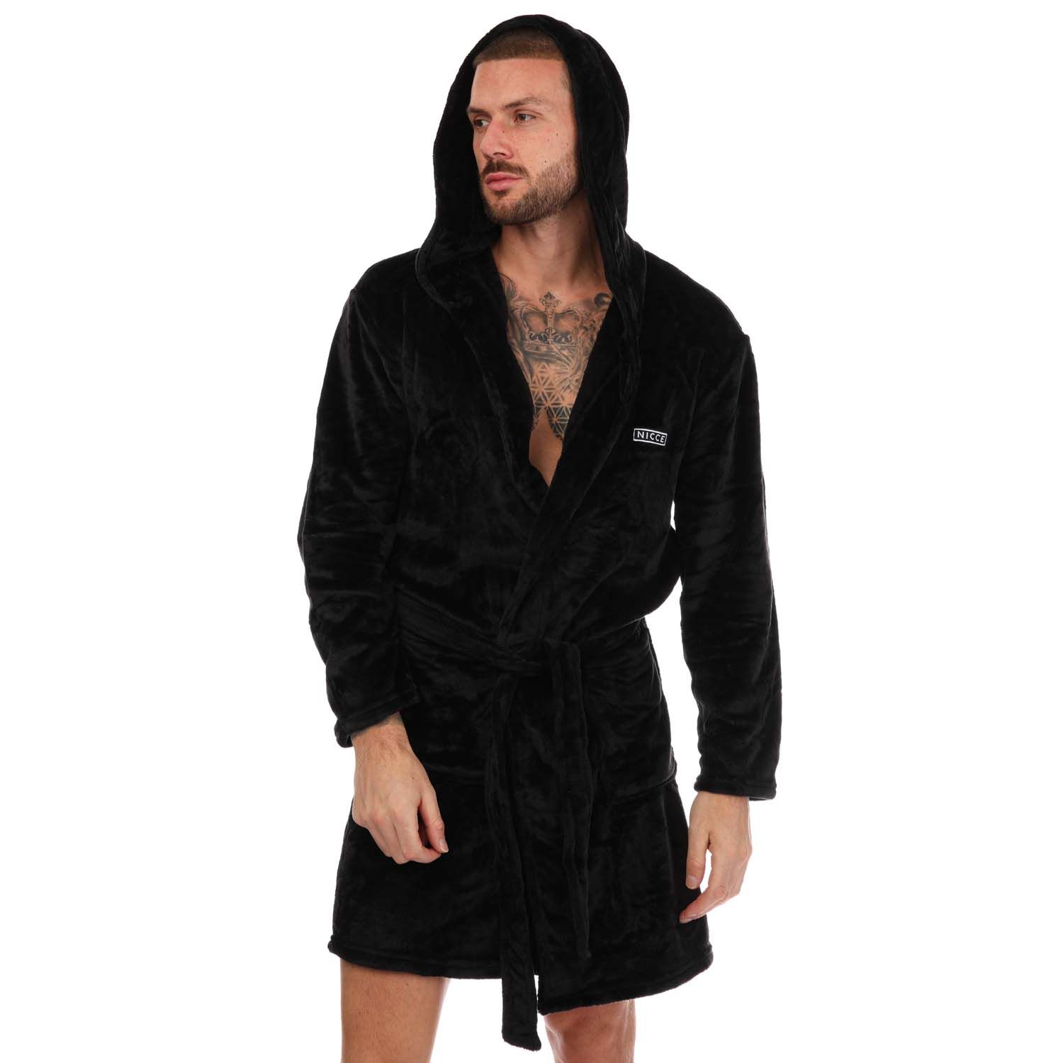 Men's NICCE Kuzner Dressing Gown in Black