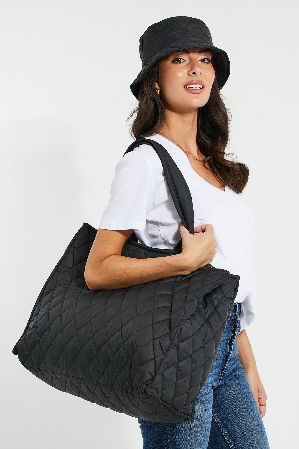 'Hayley' Quilted Bag & Bucket Hat