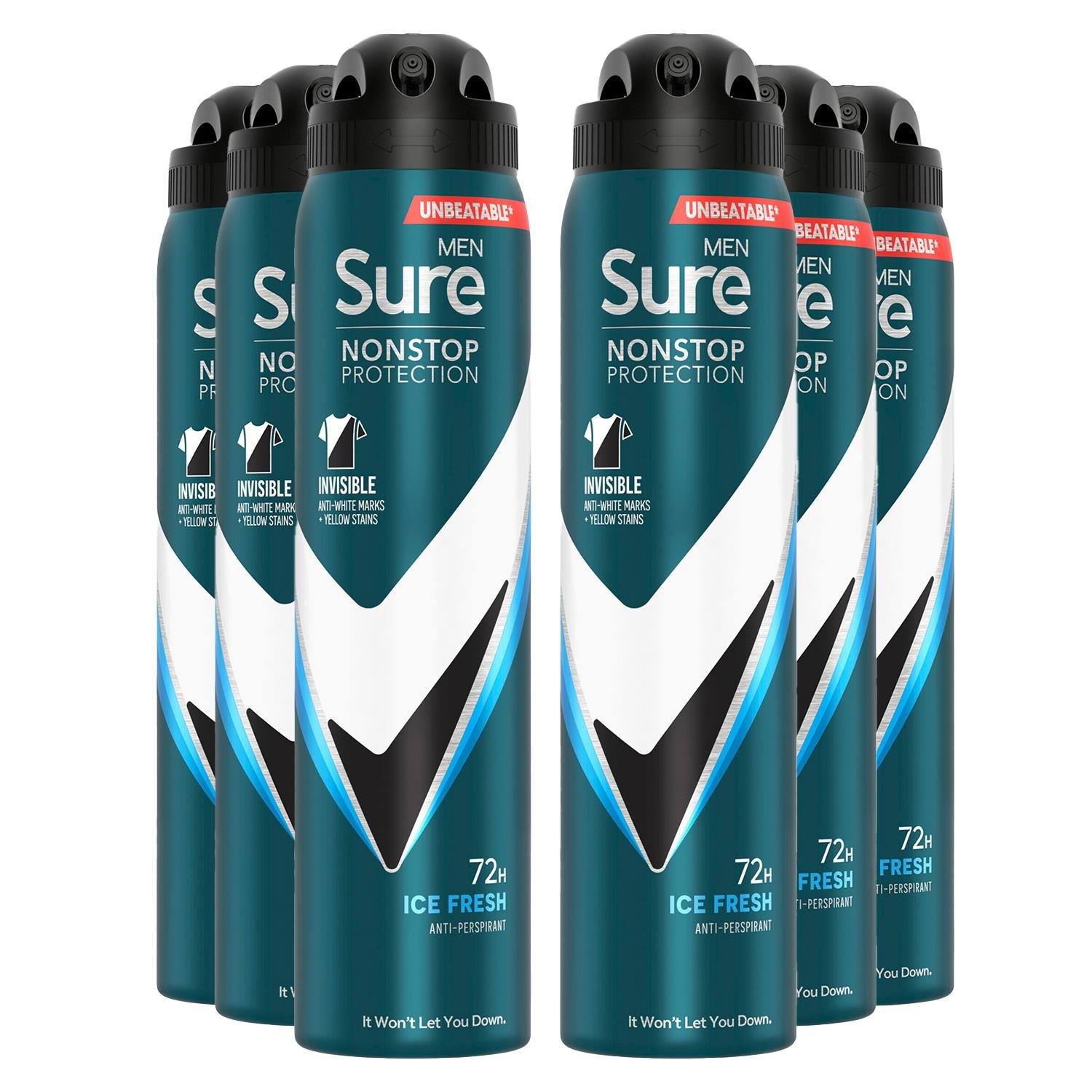 Sure Men Antiperspirant 72H Nonstop Protection Invisible Ice Advance ...