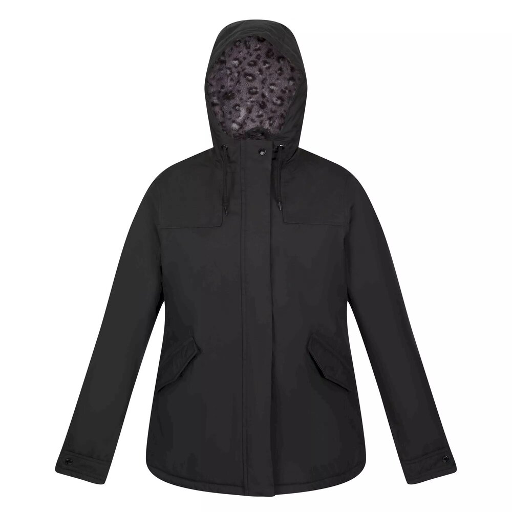 Regatta Womens/Ladies Bria Faux Fur Lined Waterproof Jacket (Black)