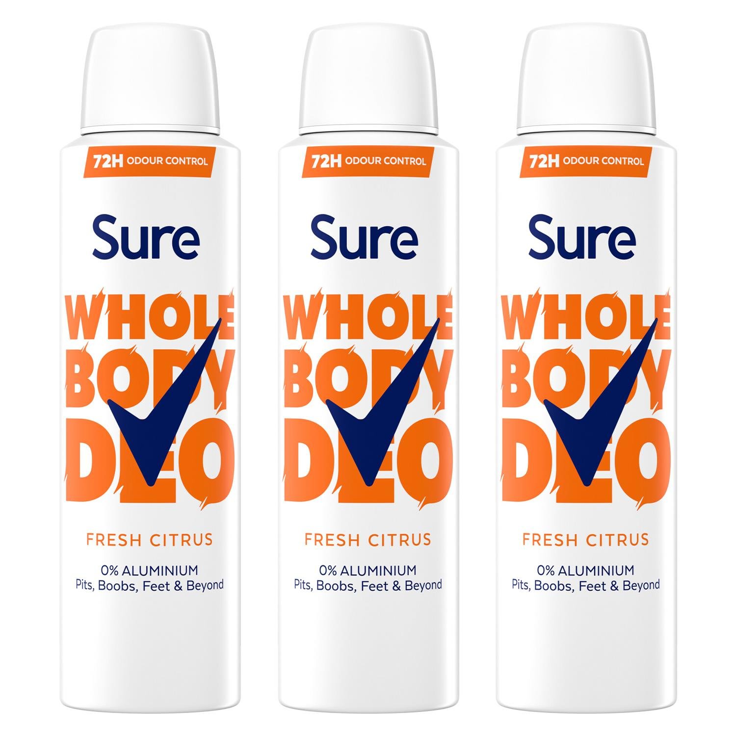 Sure Women Fresh Citrus Whole Body Deodorant Spray Aluminium Free 150ml ...