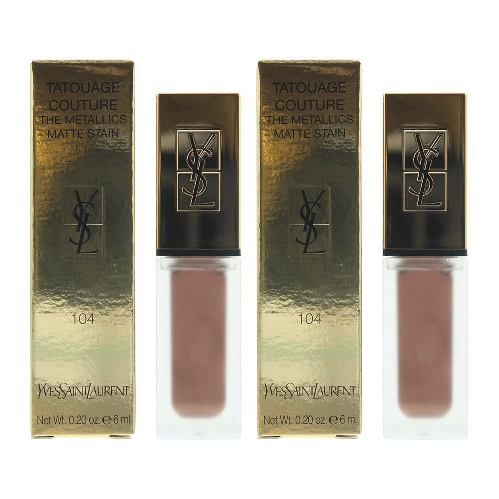 YSL Tatouage Couture The Metallics Matte Stain 6ml - Rose Gold Riot 104 x 2