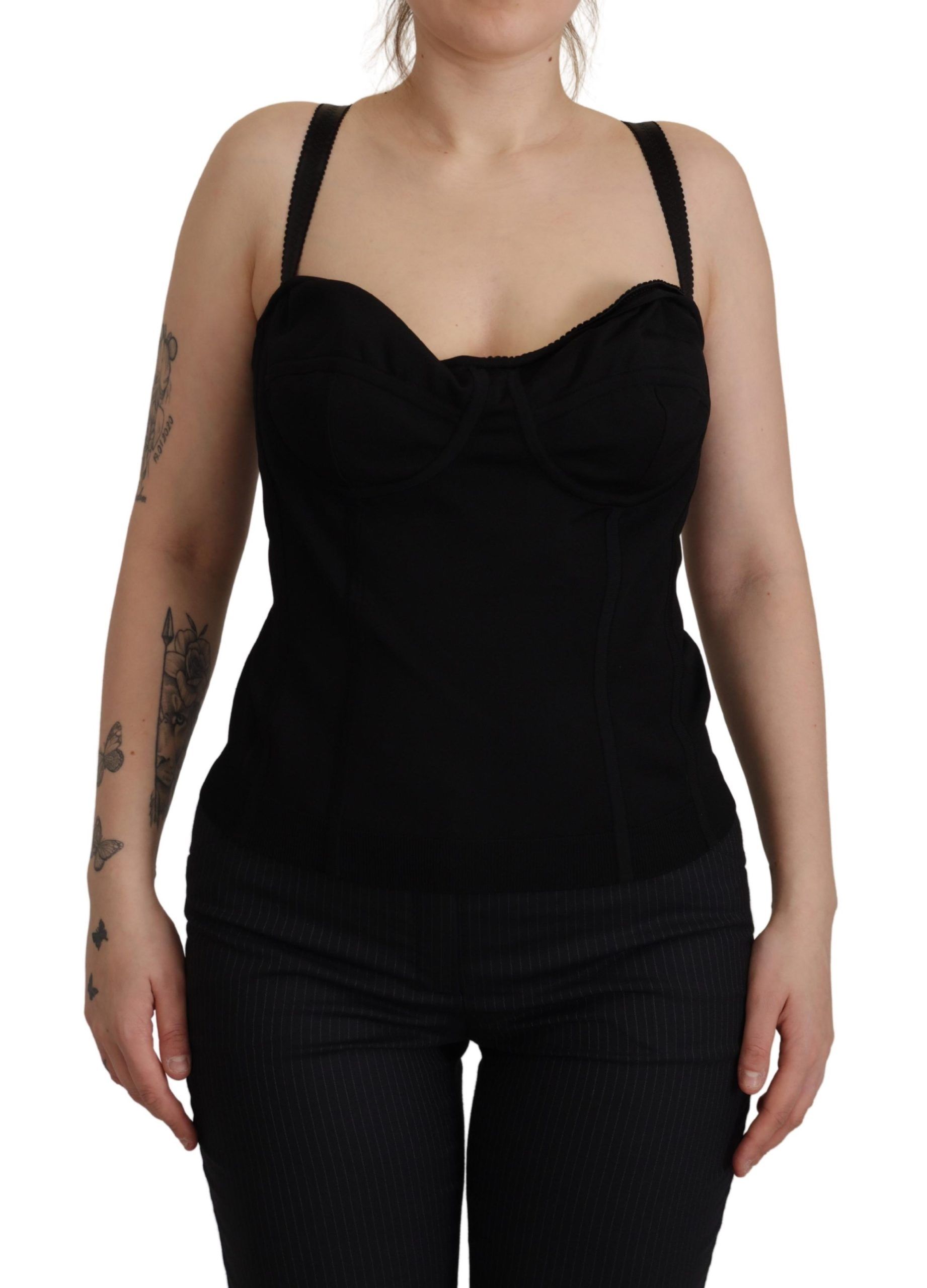 Dolce & Gabbana Back Sleeveless Bustier Corset Zipper Women's Top