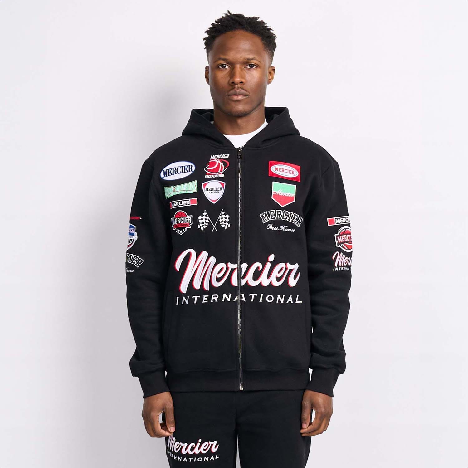 Men's Mercier International Zip Hoodie in Black
