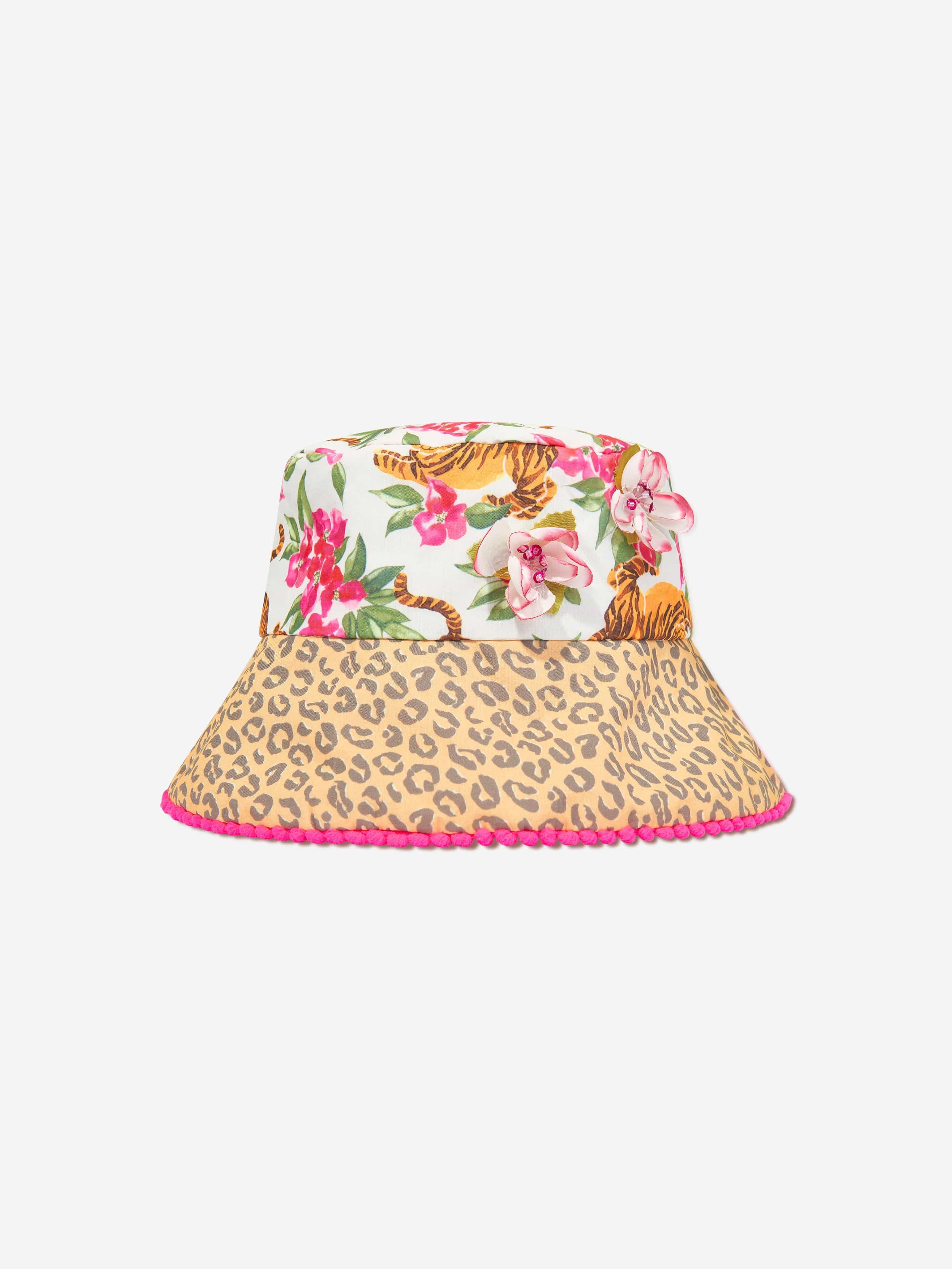 Selini Action Girls Floral Tiger Bucket Hat in Multicolour