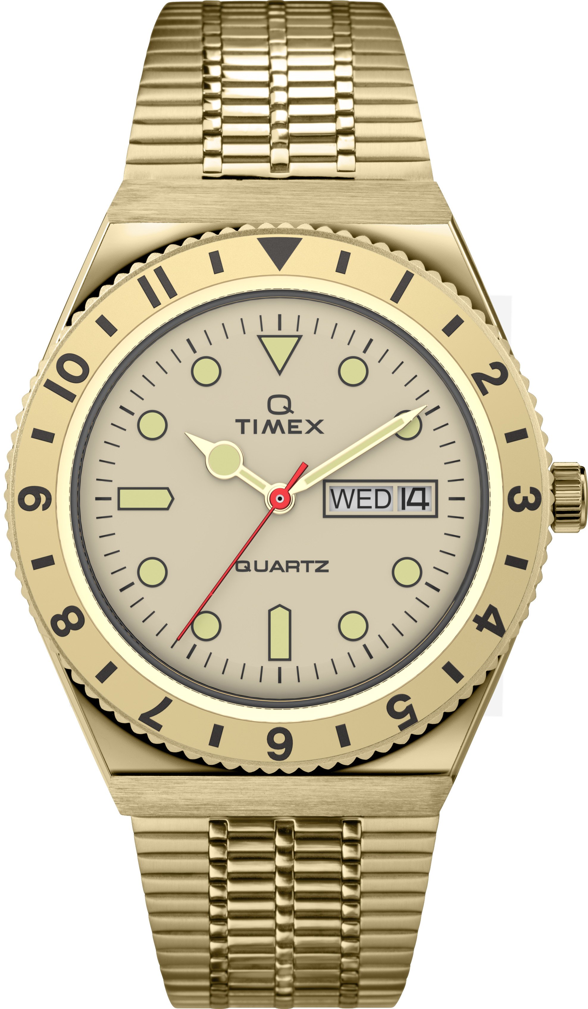 Timex Q Reissue Gold Herren Armbanduhr TW2V18700