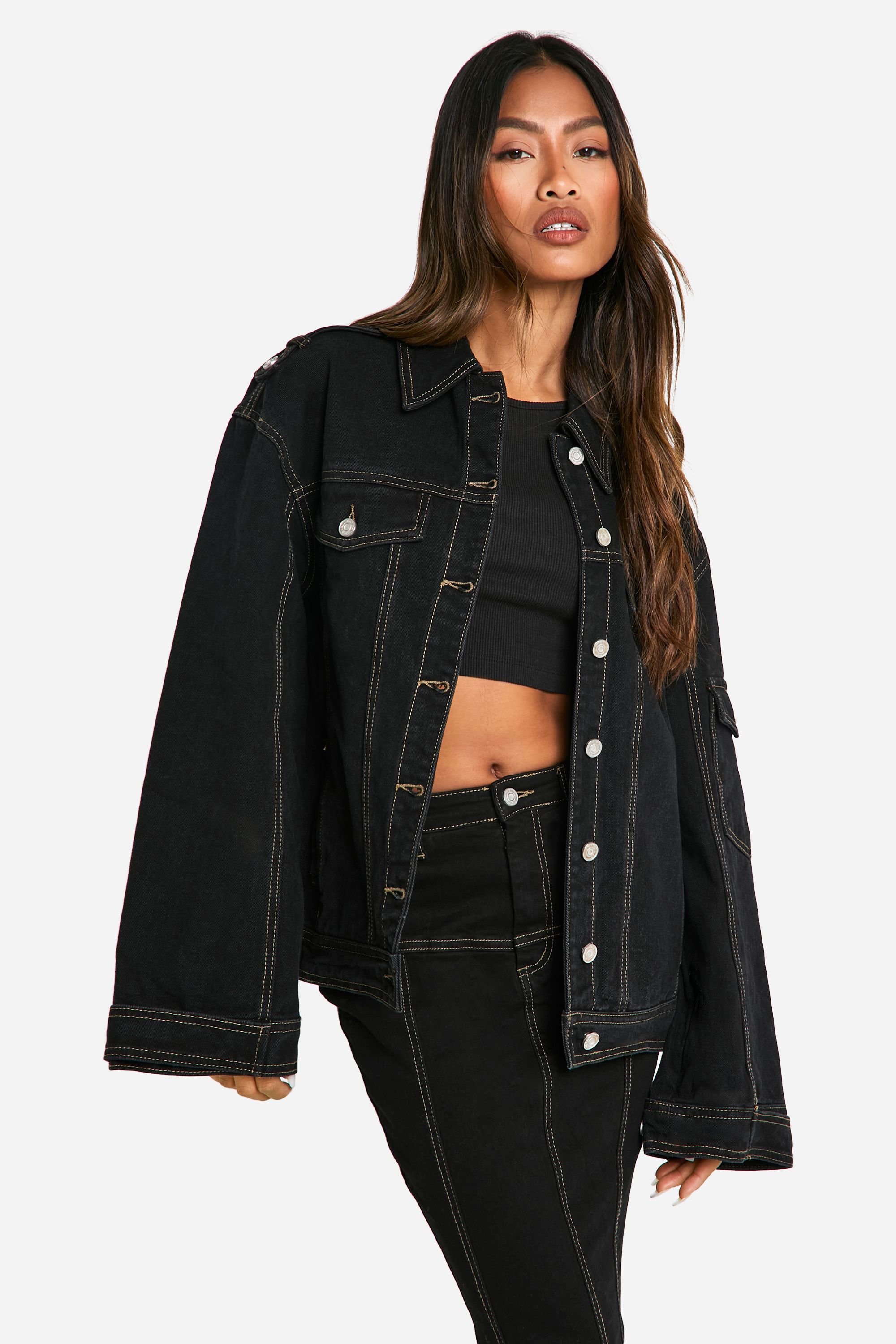 Contrast Stitch Denim Jacket