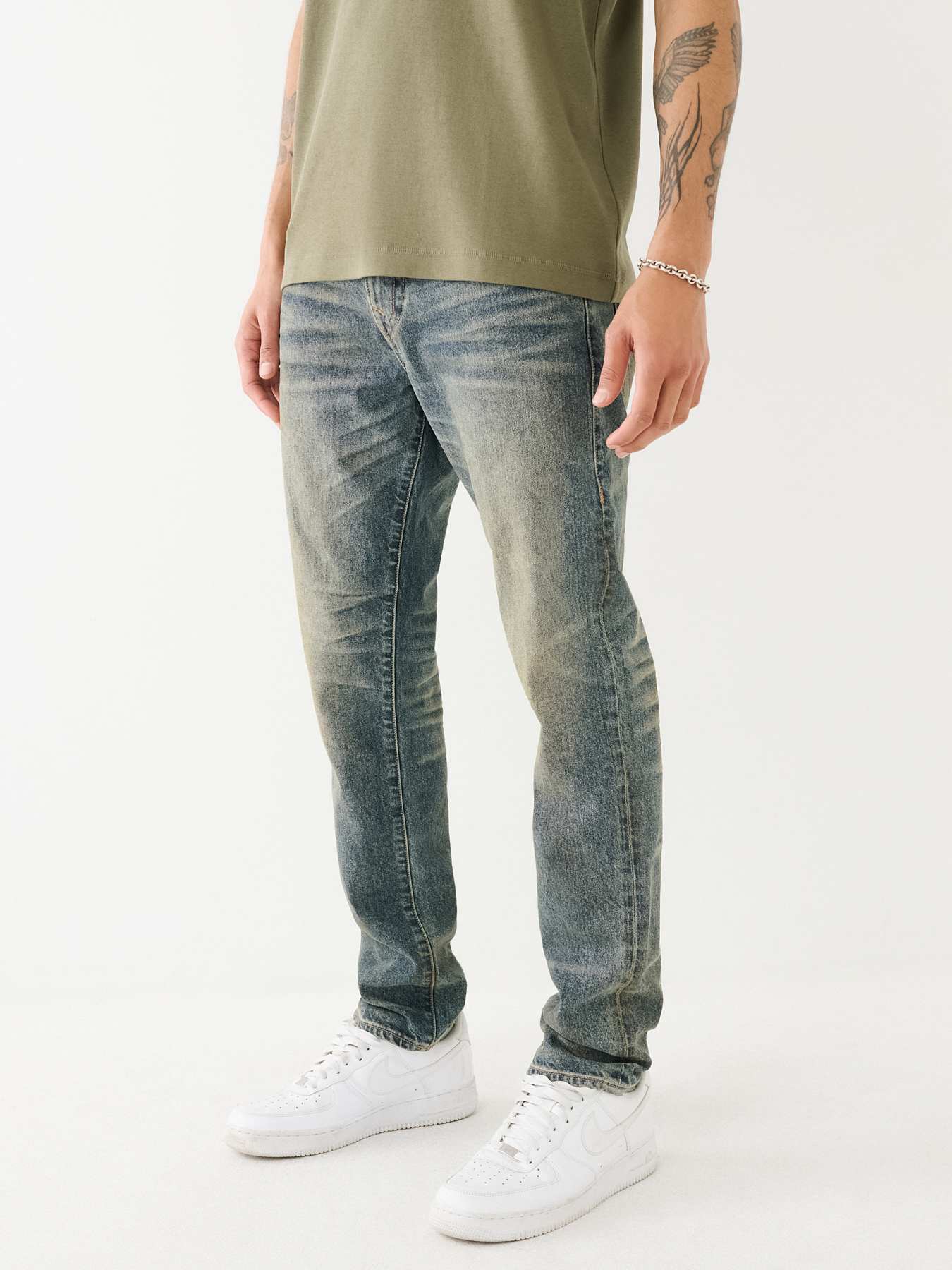 Rocco Single Needle Flap 32In in Dark Wash