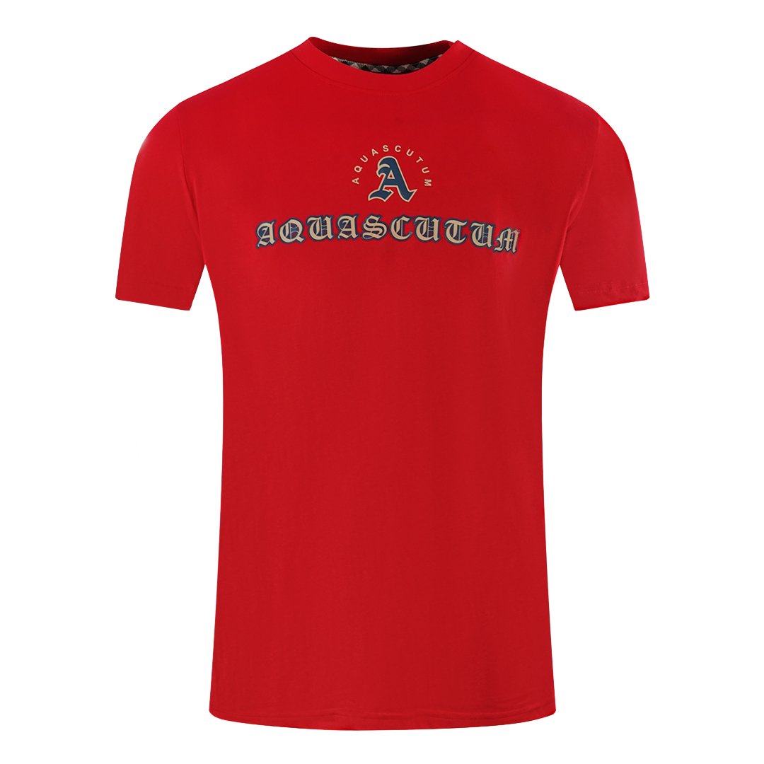 Aquascutum Script Logo Red T-Shirt