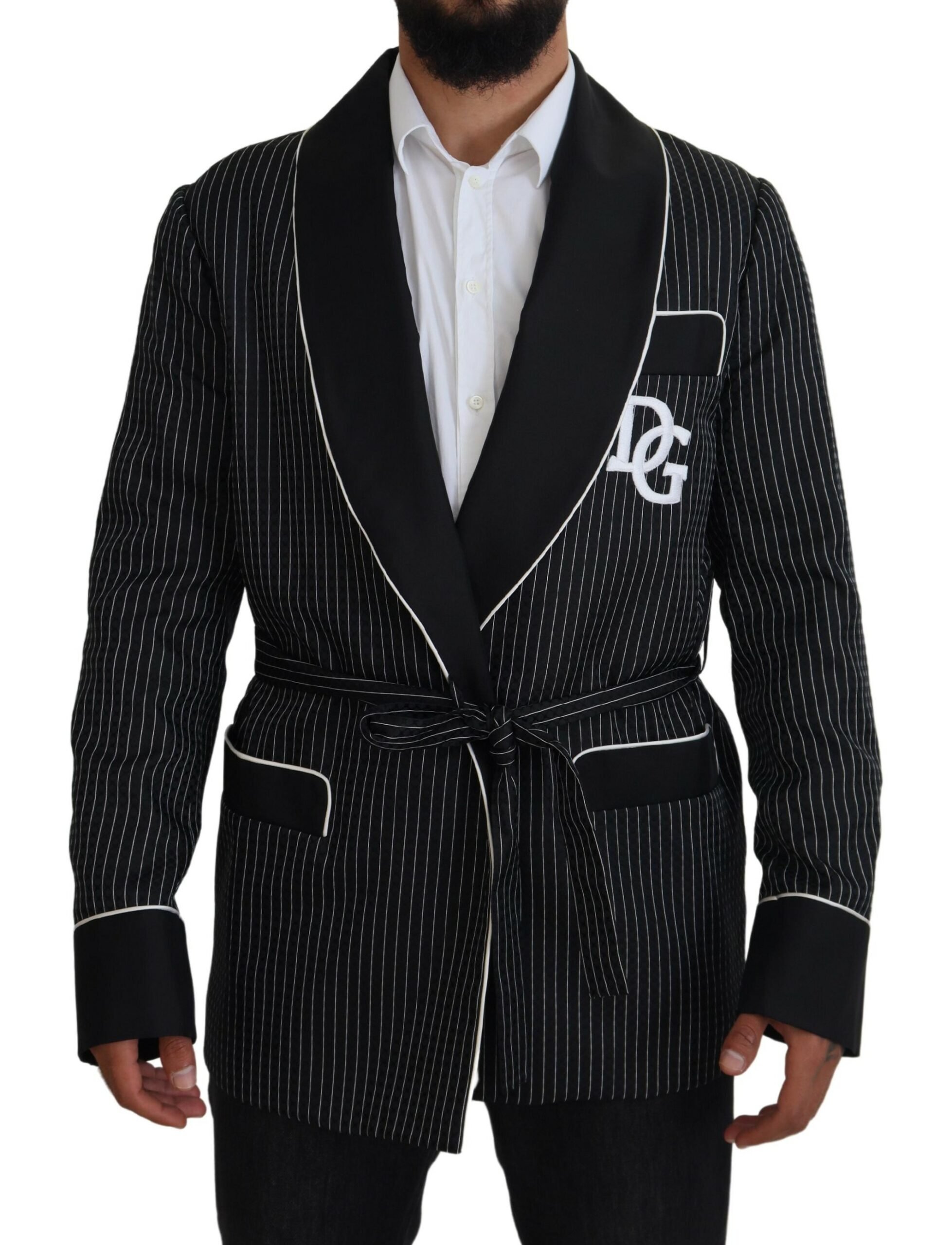 Striped Wrap Jacket with DG Patch